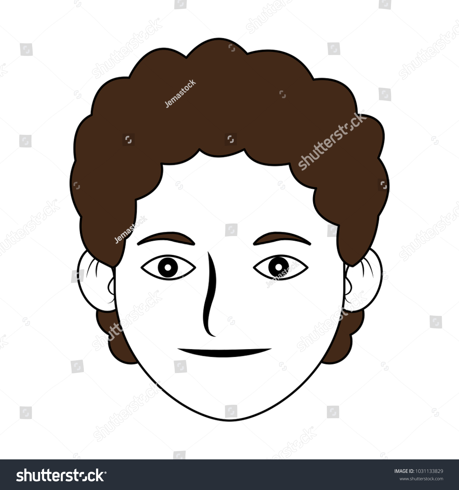Man Smiling Face Cartoon Stock Vector (Royalty Free) 1031133829 ...