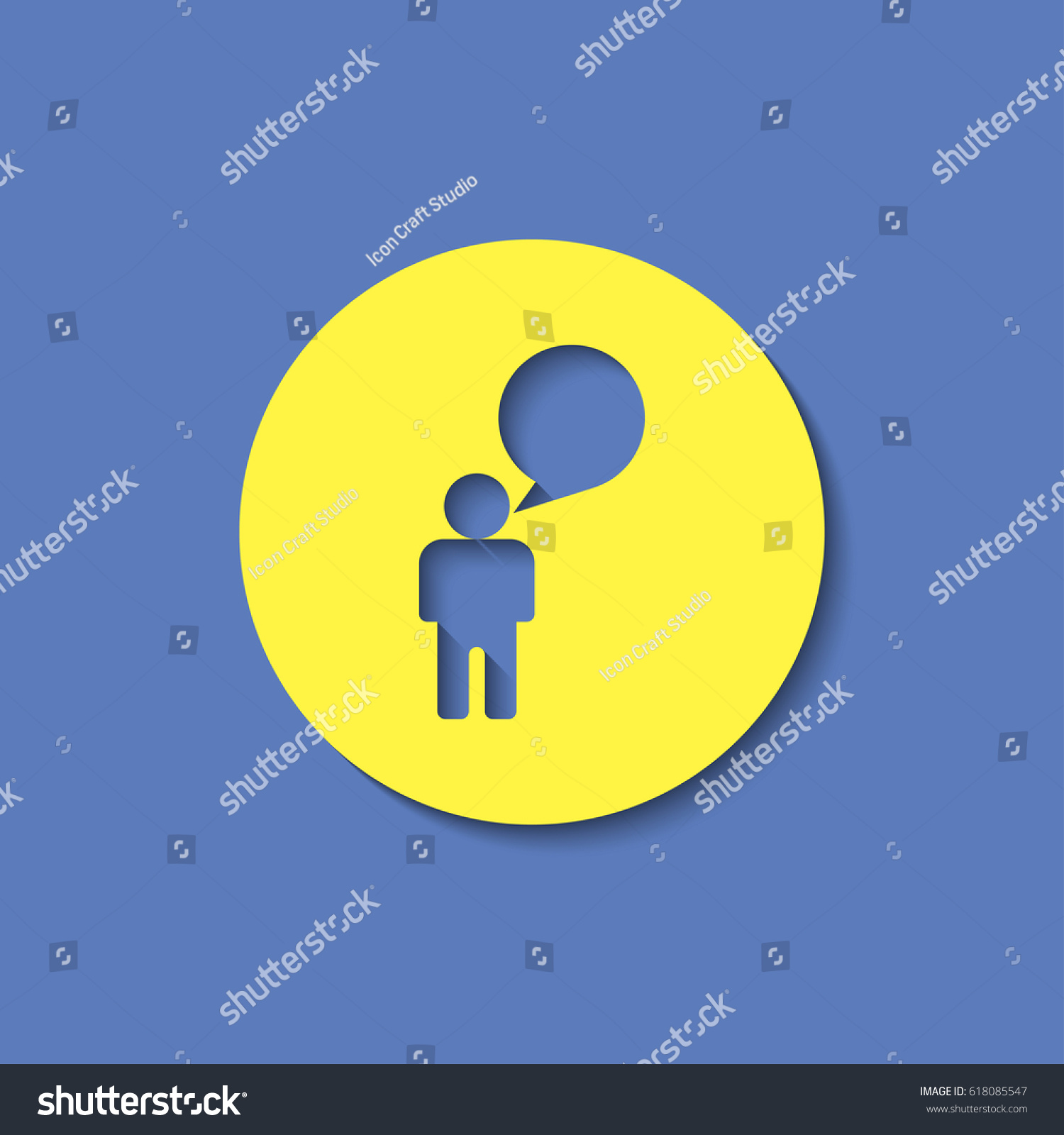 Man Speaking Flat Icon Talk Vector Stock Vector (Royalty Free ...