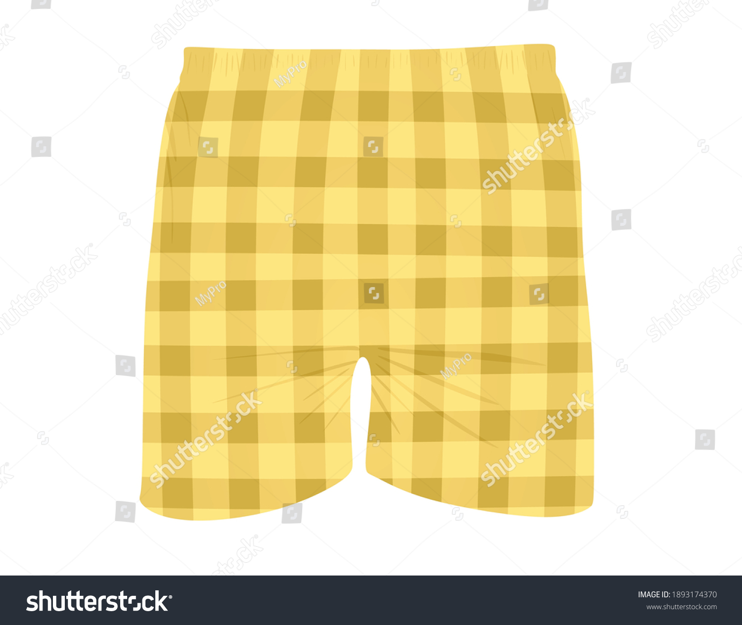 Man Square Pattern Shorts Vector Illustration Stock Vector (Royalty ...