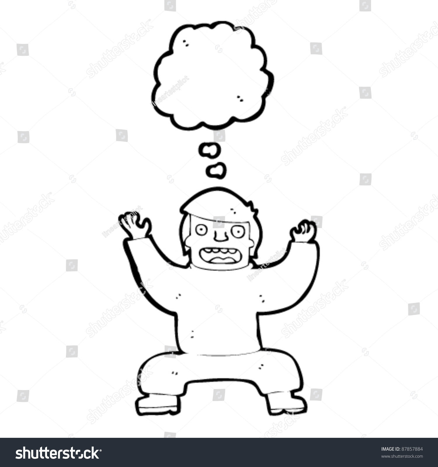Man Squatting Cartoon Stock Vector (Royalty Free) 87857884