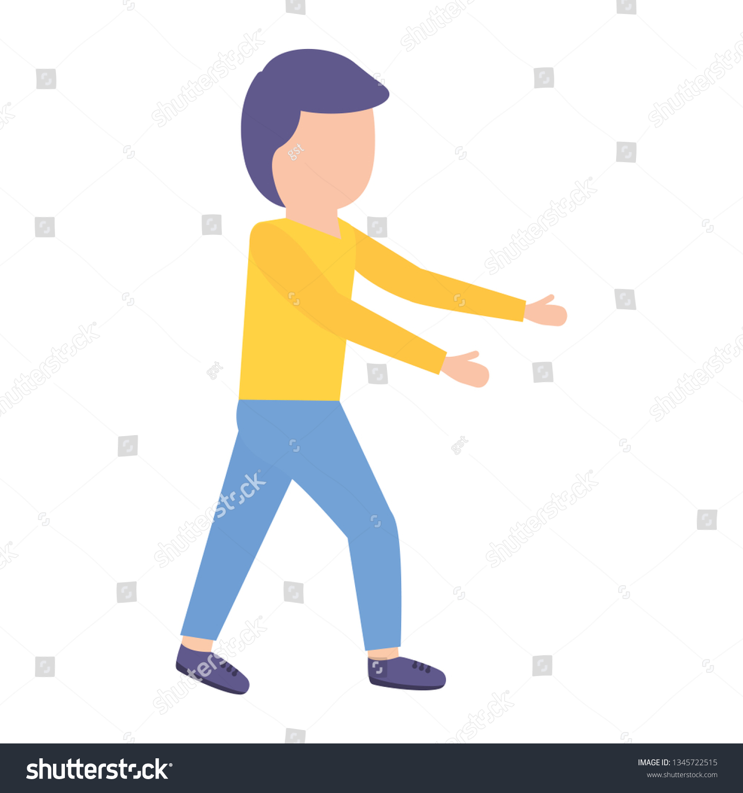 Man Standing Character Stock Vector (Royalty Free) 1345722515 ...