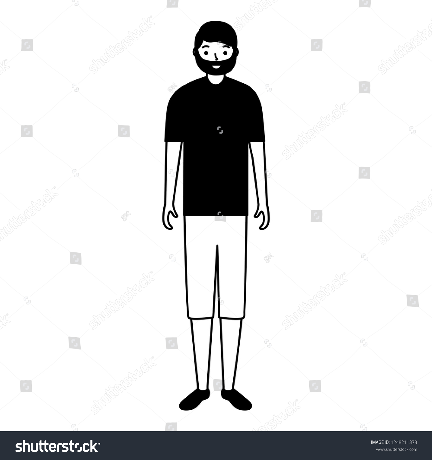 Man Standing Character White Background Stock Vector (Royalty Free ...
