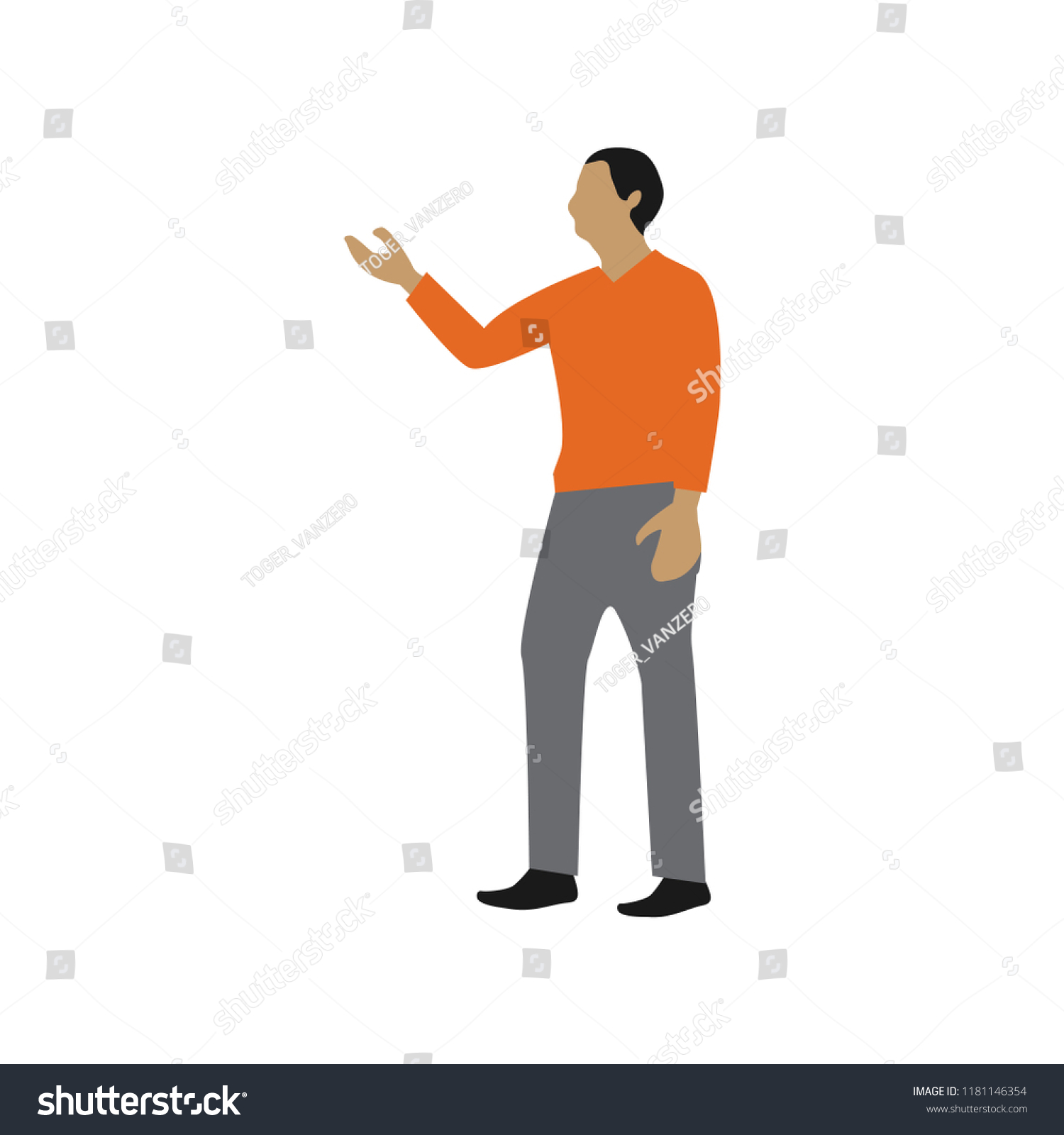 Man Standing Logo Icon Design Template Stock Vector (Royalty Free ...