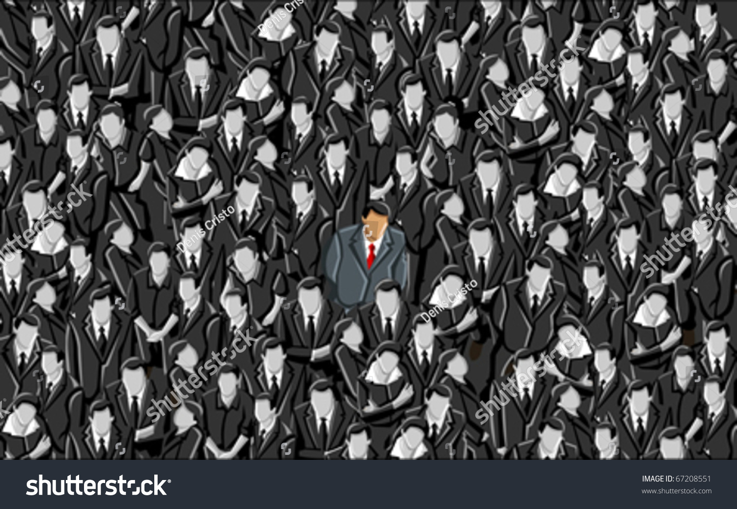 Man Standing Out From A Crowd Stock Vector Illustration 67208551 ...