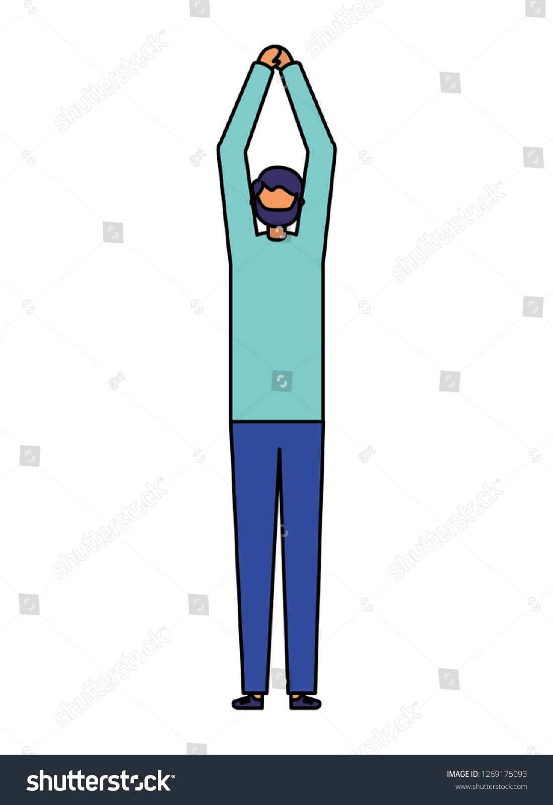 Man Stretching Activity Stock Vector (Royalty Free) 1269175093 ...