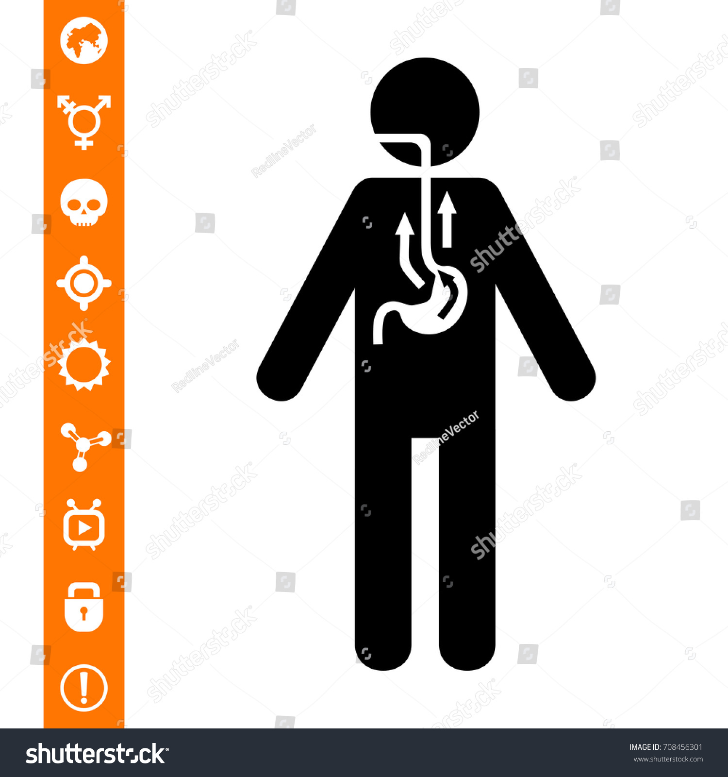 Man Suffering Reflux Icon Stock Vector (Royalty Free) 708456301 ...