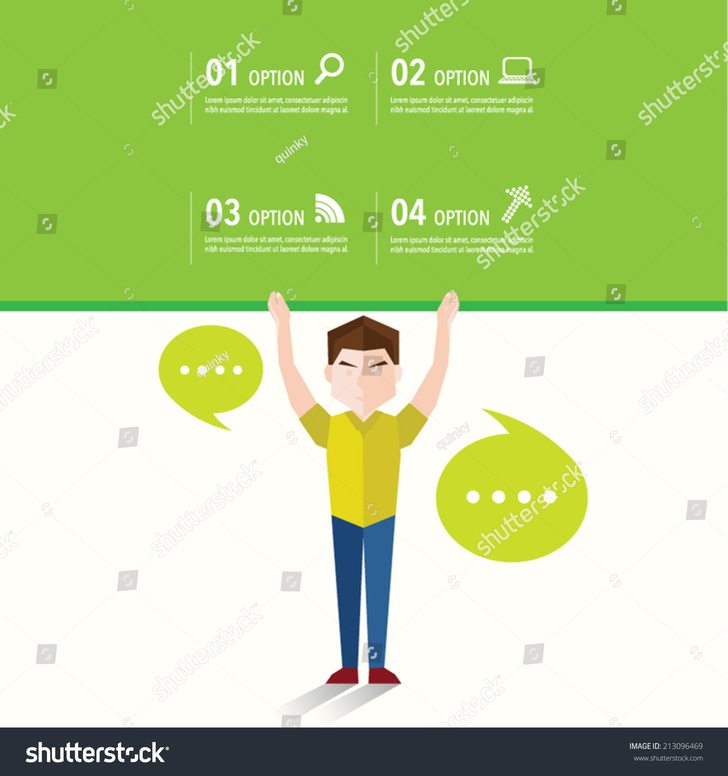 Man Talking Advertise Using Banner Vector Stock Vector (Royalty Free ...