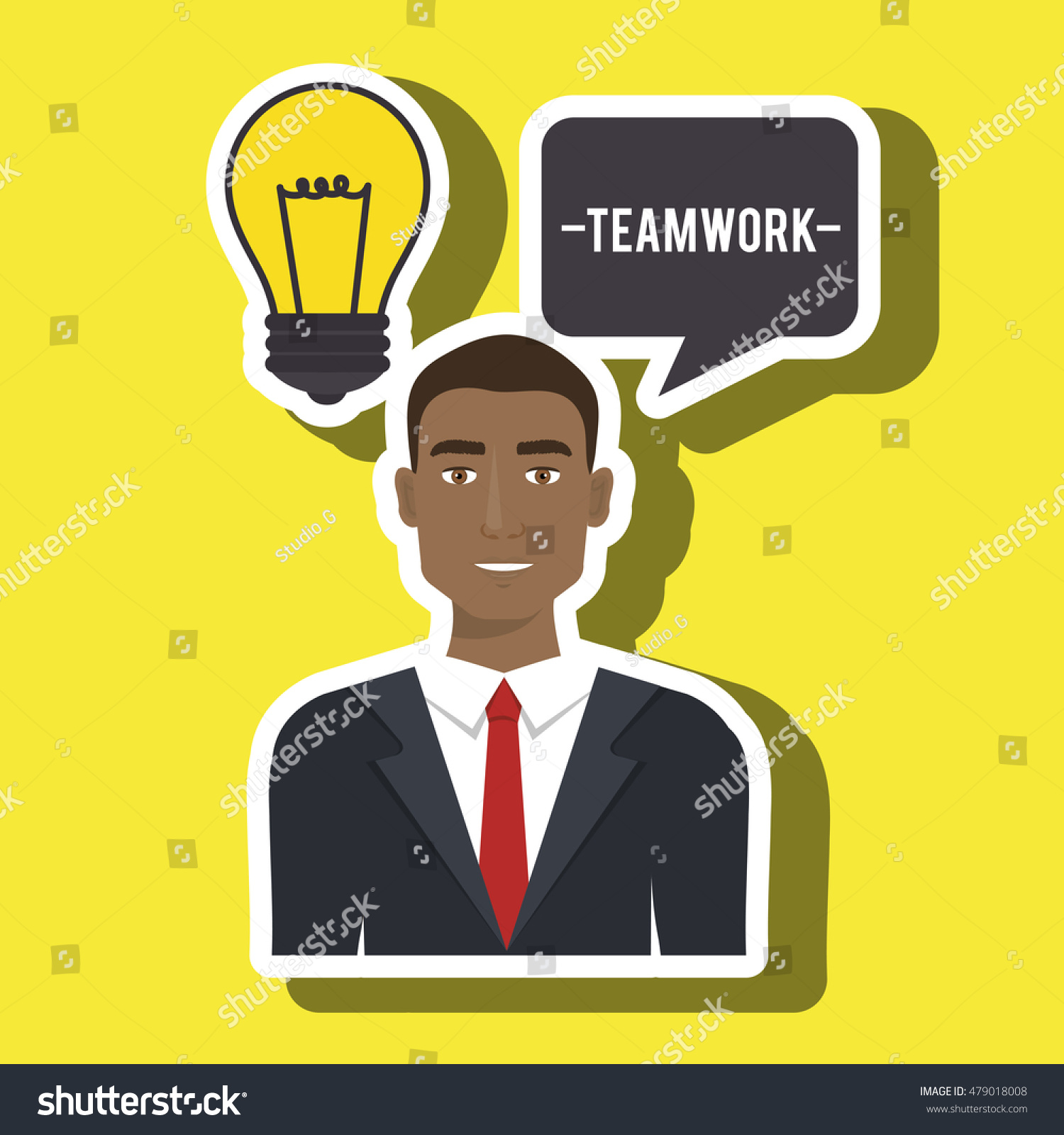 Man Teamwork Idea Icon Stock Vector (Royalty Free) 479018008 | Shutterstock