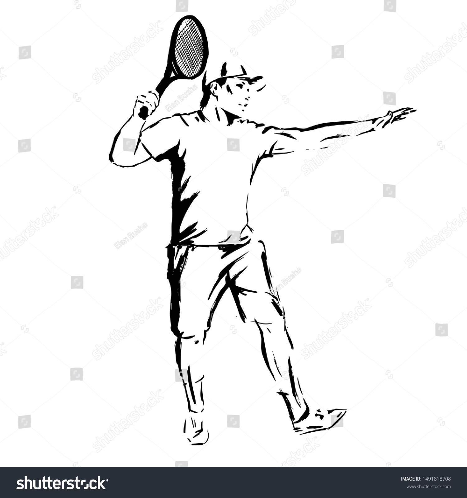 Man Tennis Player Vector Silhouette Isolated: vector de stock (libre de ... Man Tennis Player Vector Silhouette Isolated: vector de stock (libre de ...