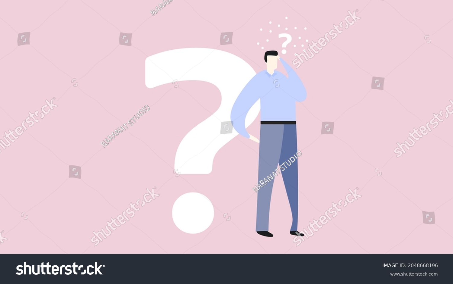 Man Thinking Doubt Vector Symbol Flat Stock Vector (Royalty Free ...