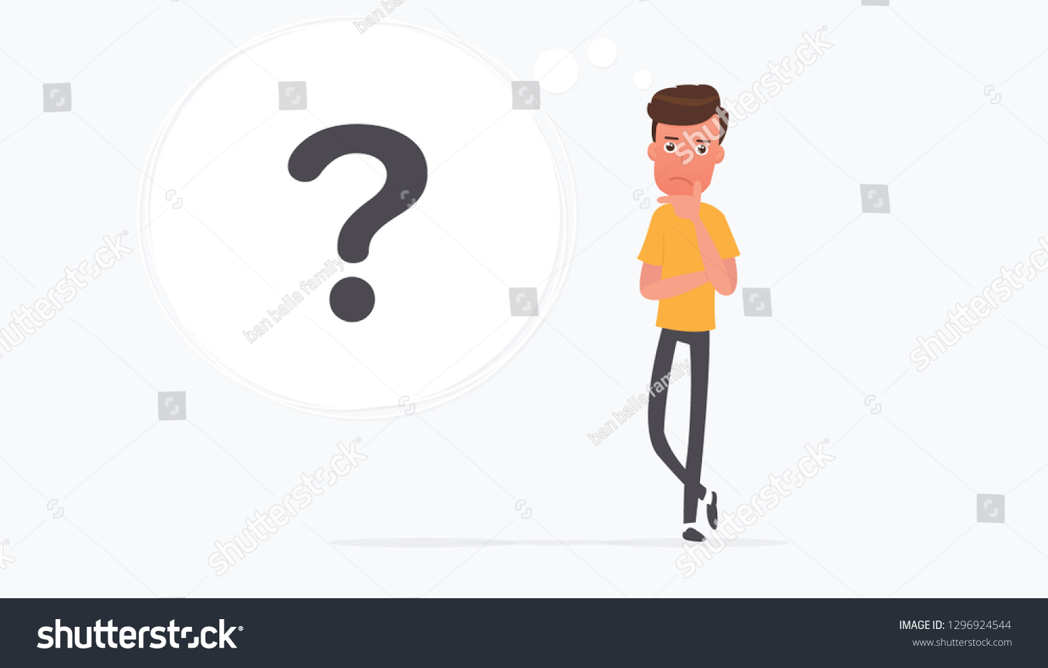 Man Thinking Question Mark Vector Illustration Stock Vector (Royalty ...