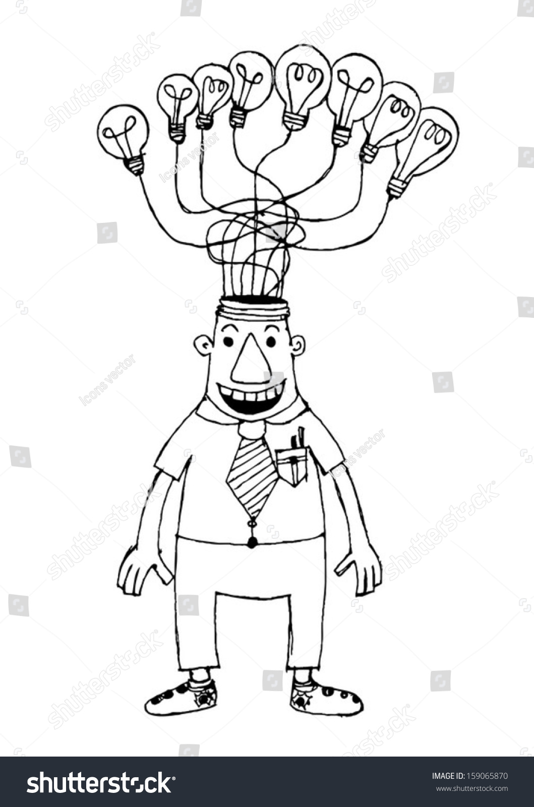 Man Thinking Ideas Symbol Creativity Stock Vector (Royalty Free ...