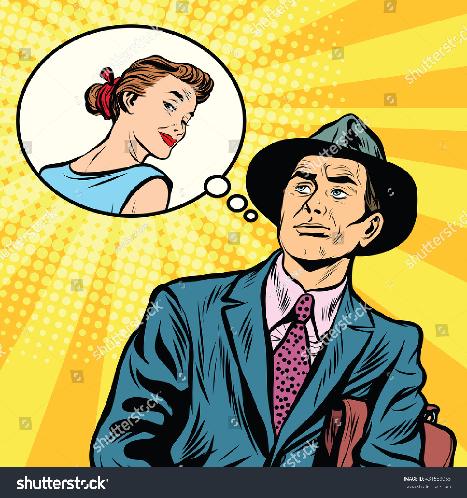 Man Thinks About Woman Stock Vector 431583055 Shutterstock