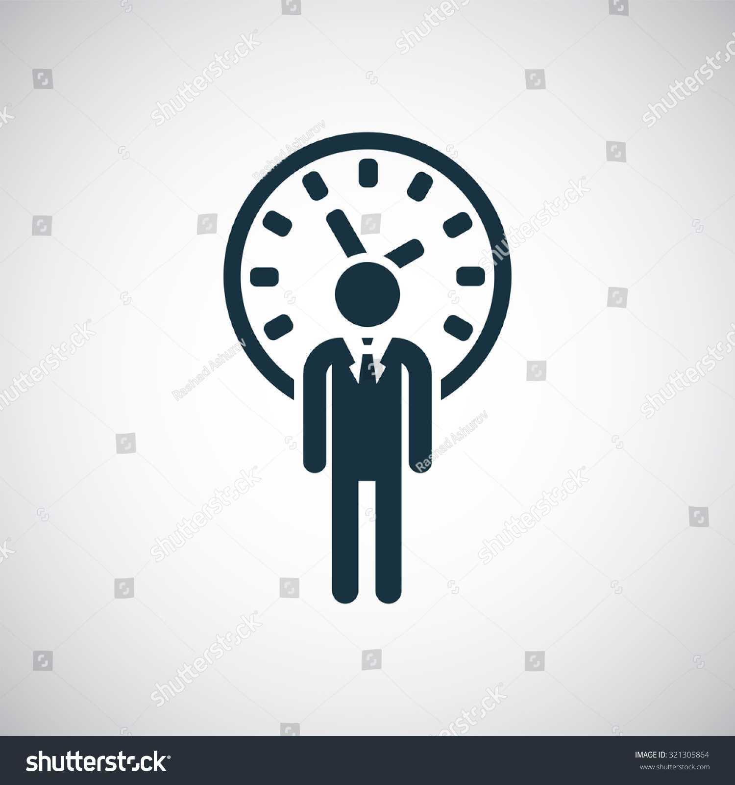 Man Time Icon On White Background Stock Vector (Royalty Free) 321305864 ...