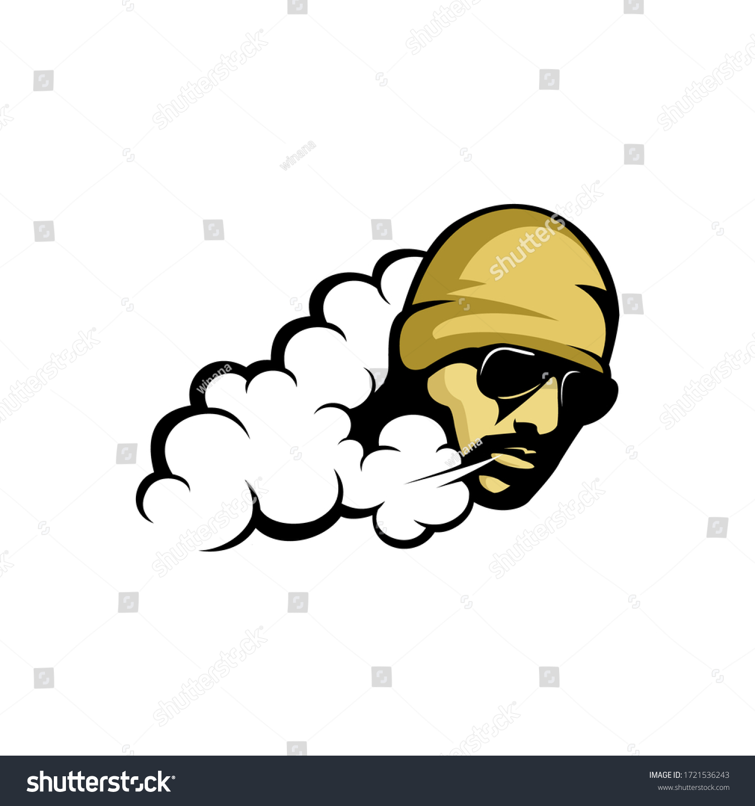 Man Vapor Cloud Vector Logo Stock Vector (Royalty Free) 1721536243