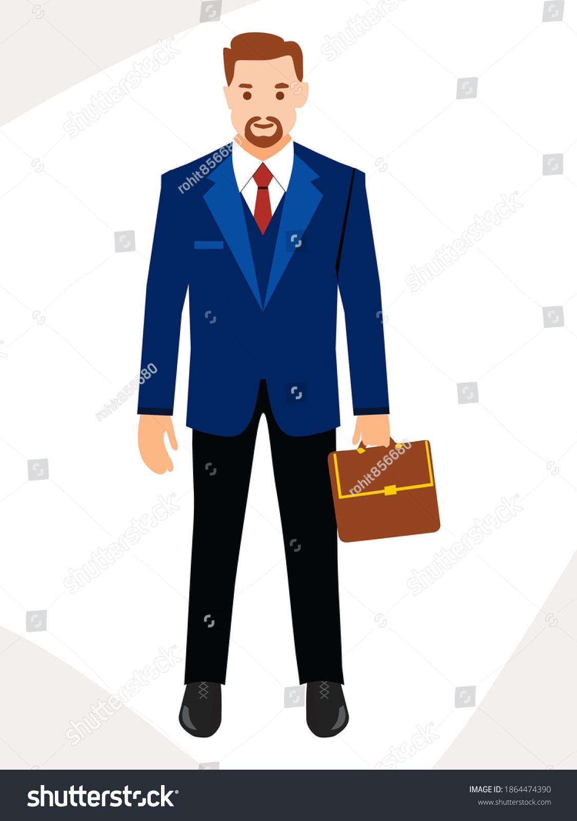 Man Vector Businessman Bag Stock Vector (Royalty Free) 1864474390 ...