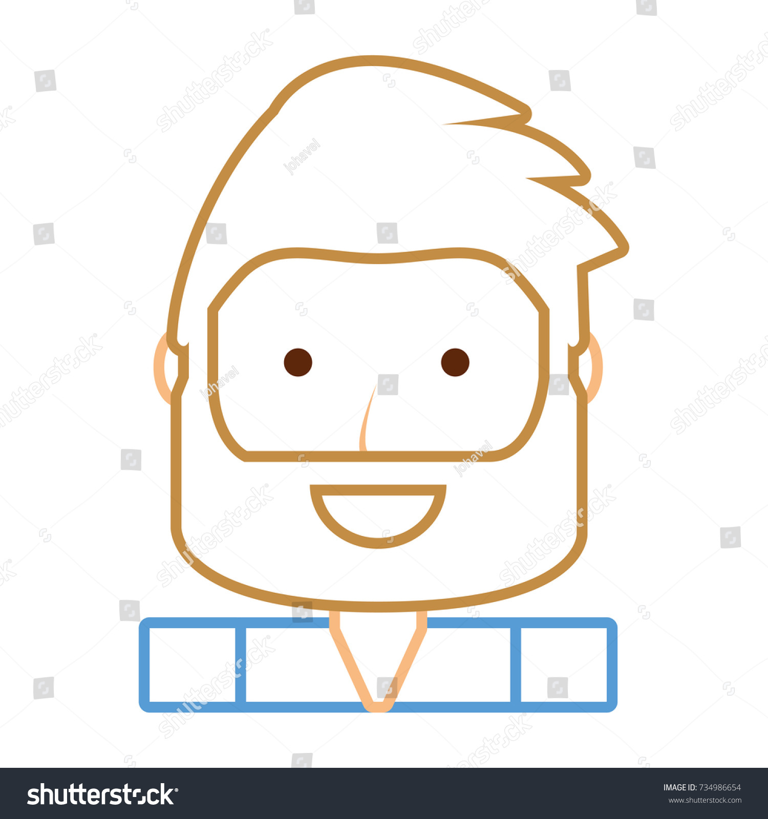 Man Vector Illustration: vector de stock (libre de regalías) 734986654 ...