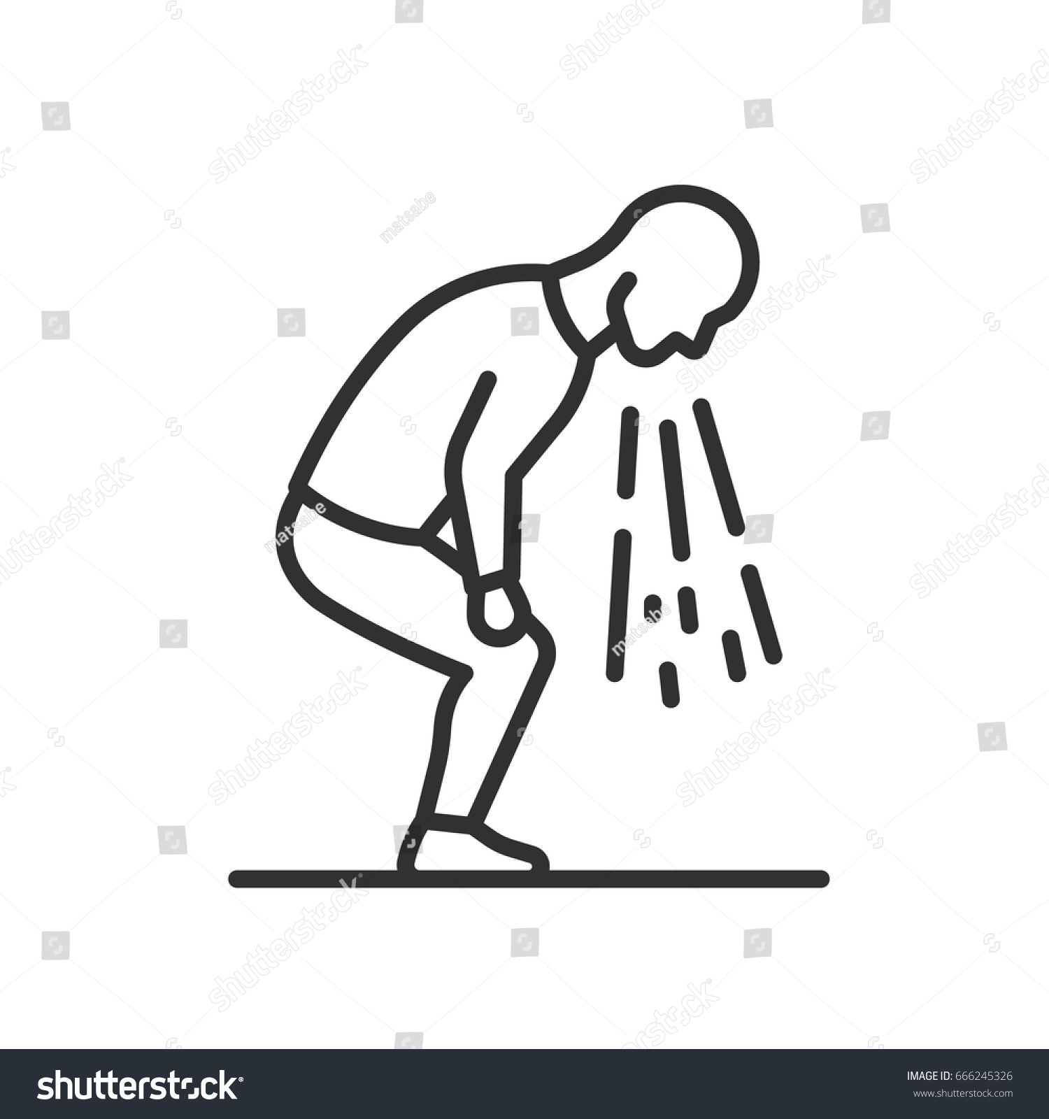 Man Vomited Vomiting Stock Vector (Royalty Free) 666245326