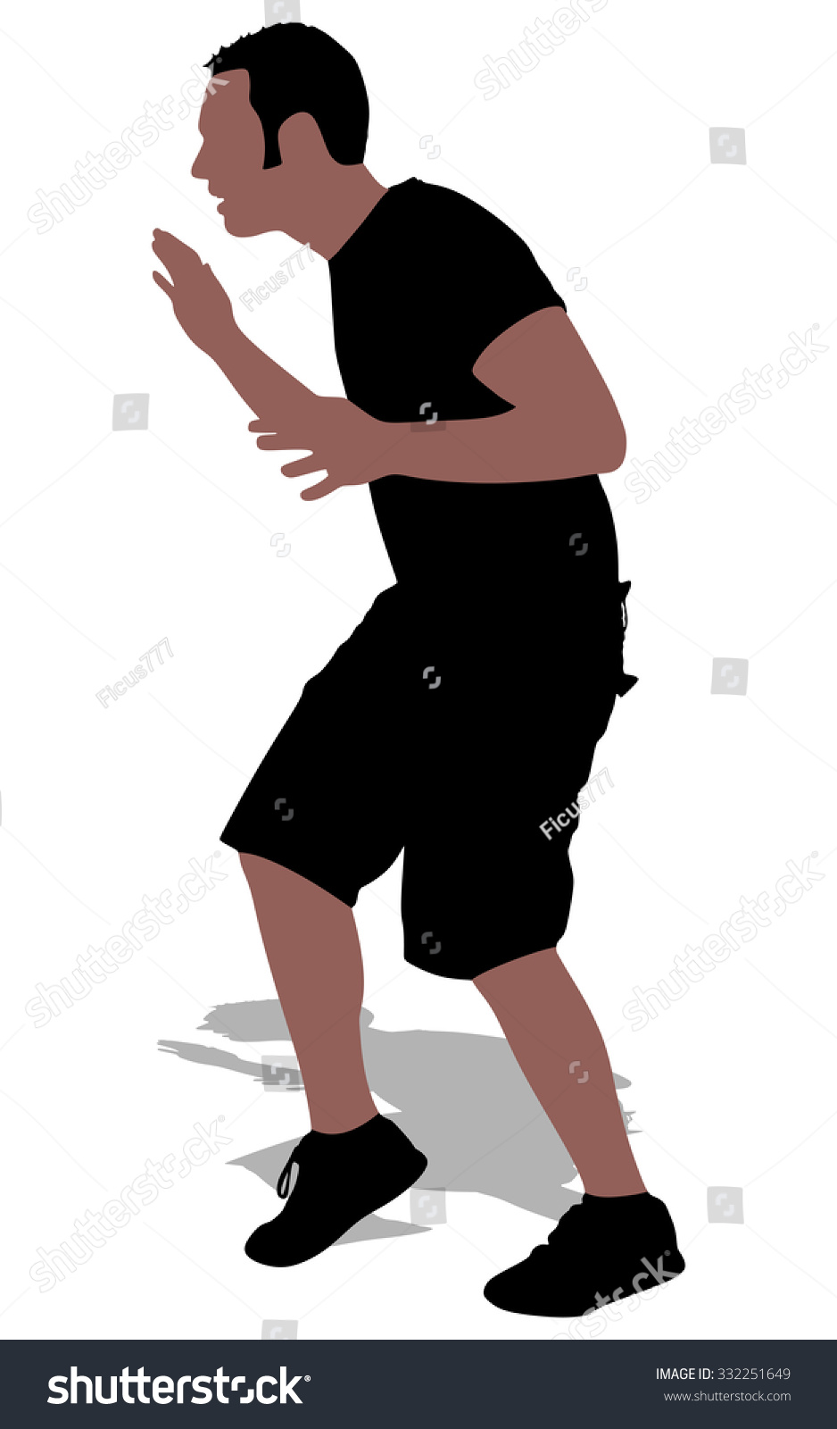 Man Walking Tiptoe Quietly Vector Stock Vector (Royalty Free) 332251649 ...