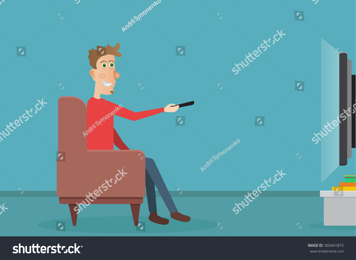 Man Watching Tv Stock Vector (Royalty Free) 360441875 | Shutterstock