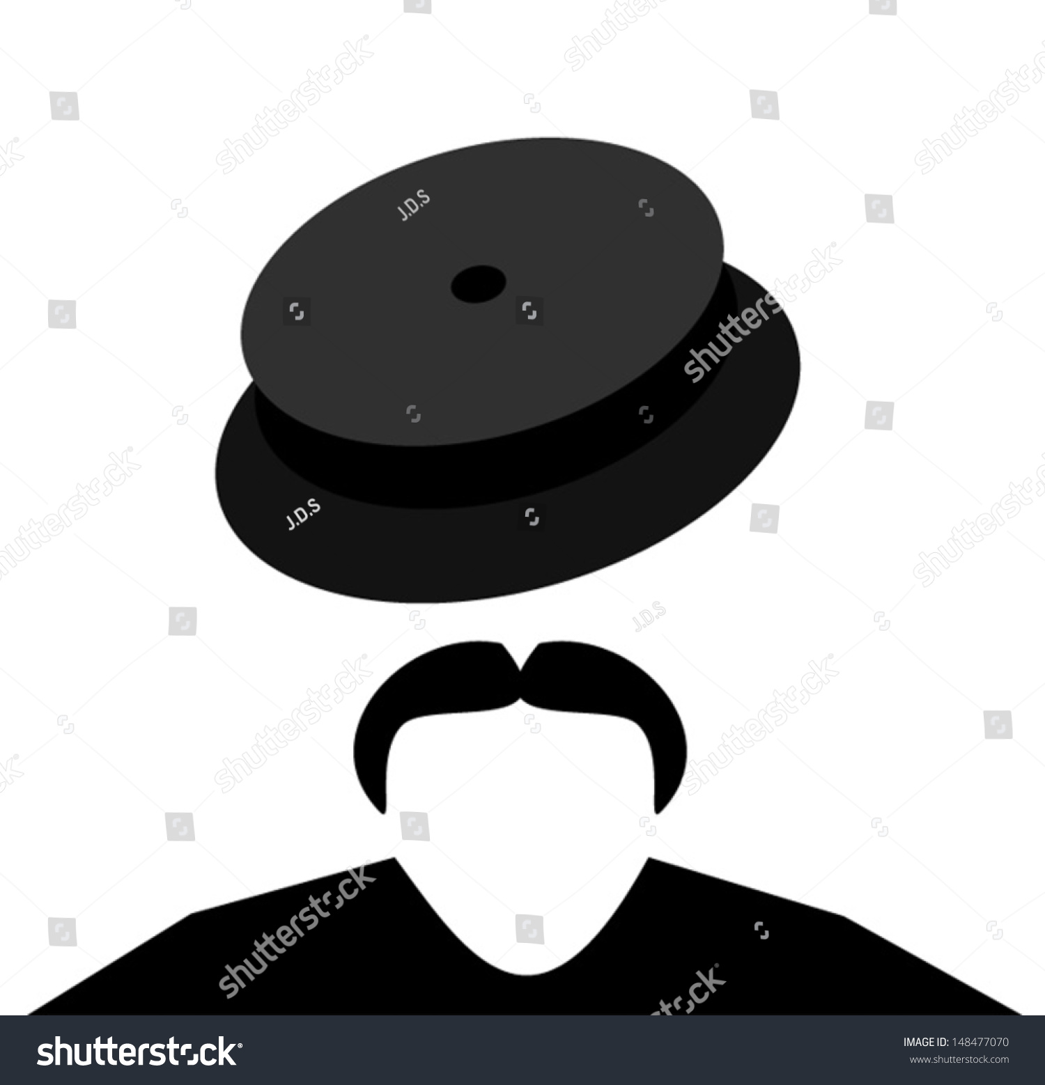 Man Wearing Tilted Hat Stock Vector (Royalty Free) 148477070 | Shutterstock