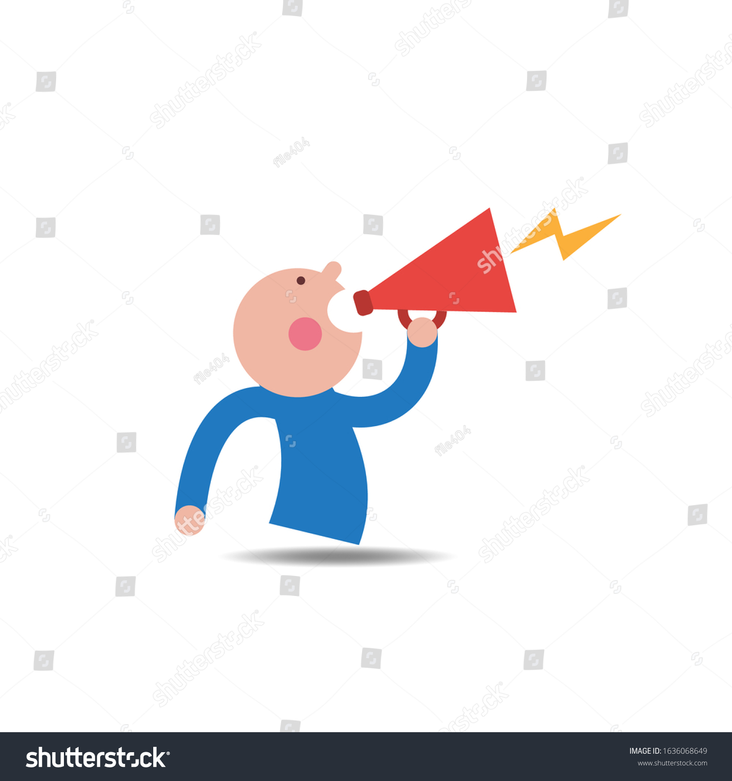 Man Loudspeaker Vector Icon Stock Vector (Royalty Free) 1636068649 ...