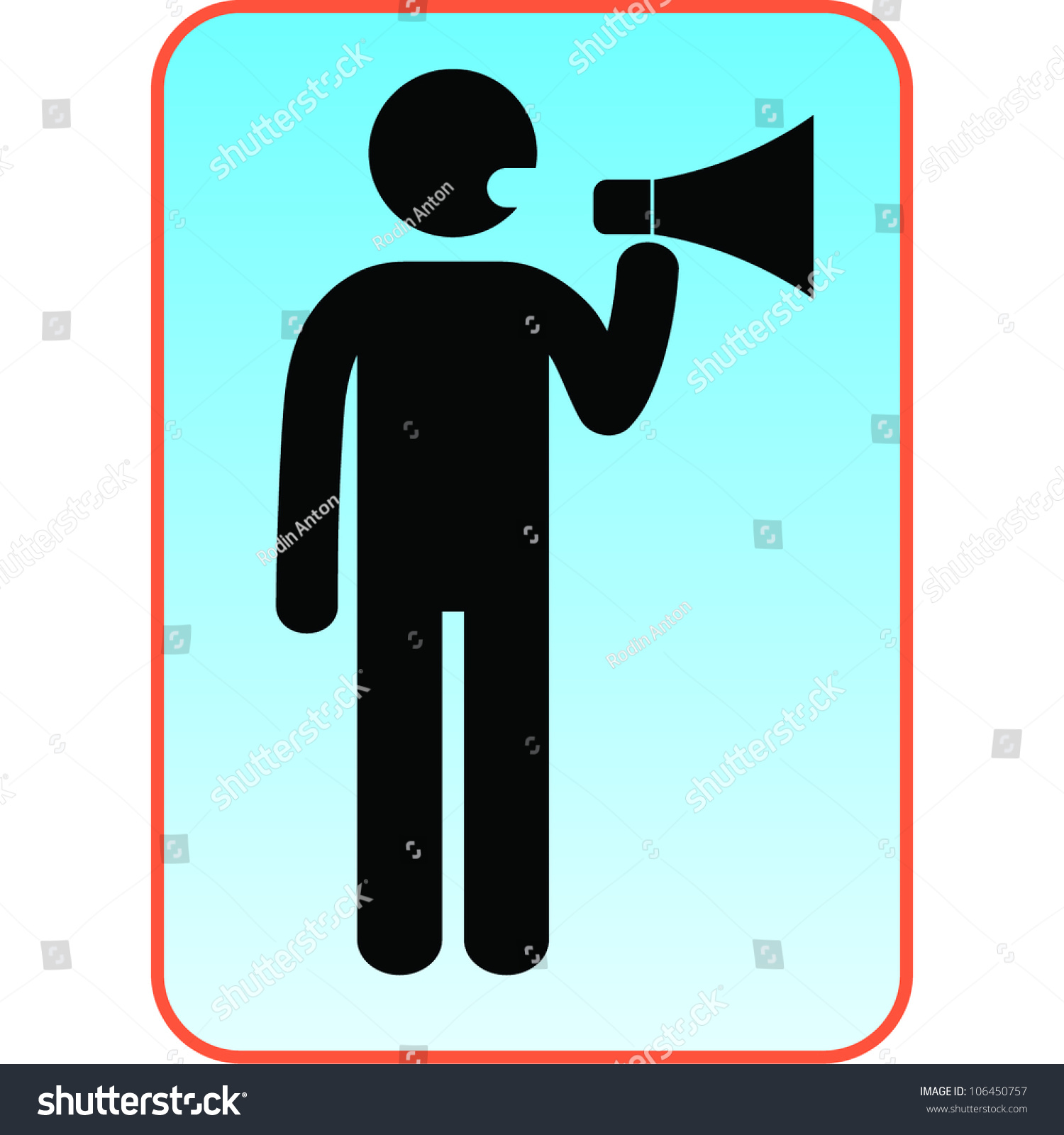 Man Megaphone Icon Stock Vector (Royalty Free) 106450757