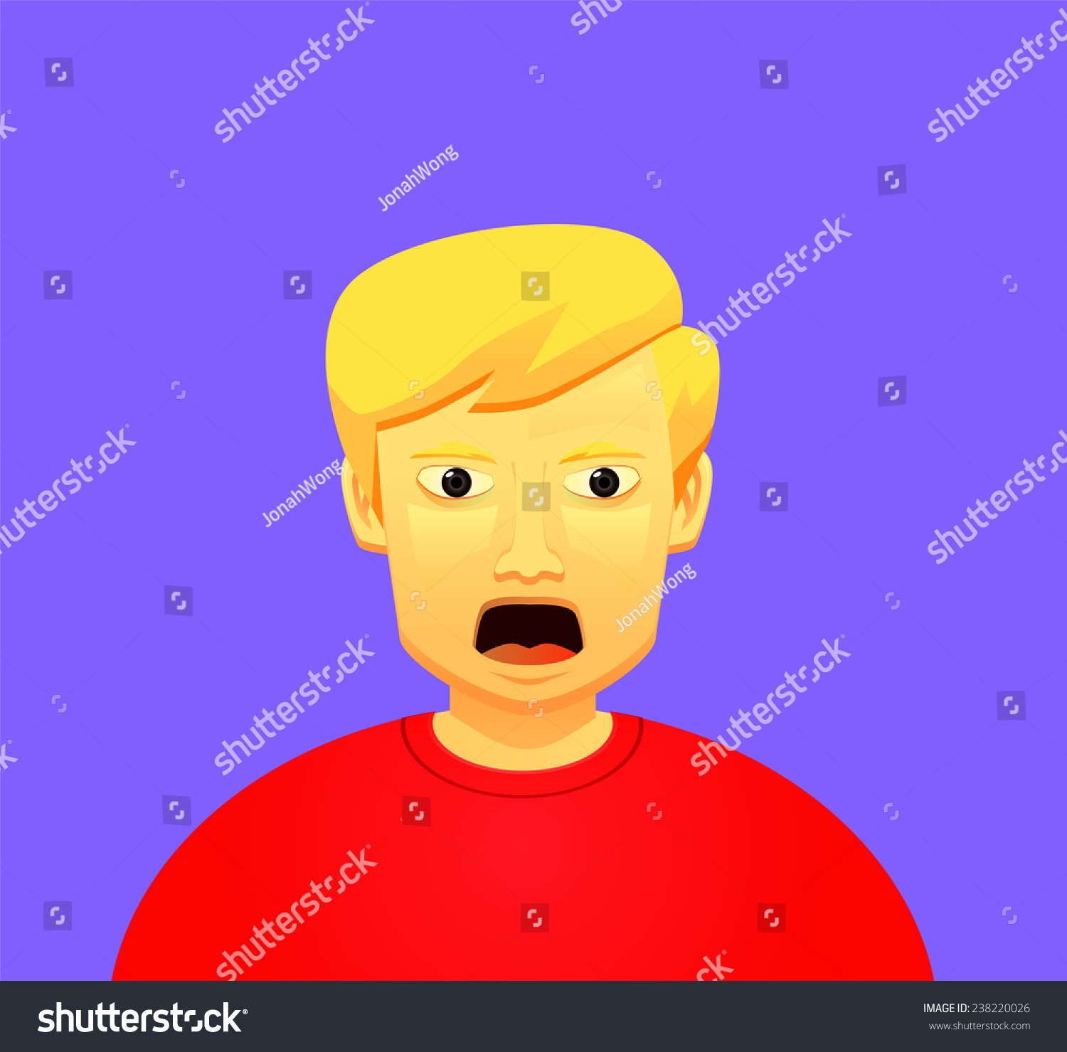 Man Shocked Face Vector Stock Vector (Royalty Free) 238220026 ...