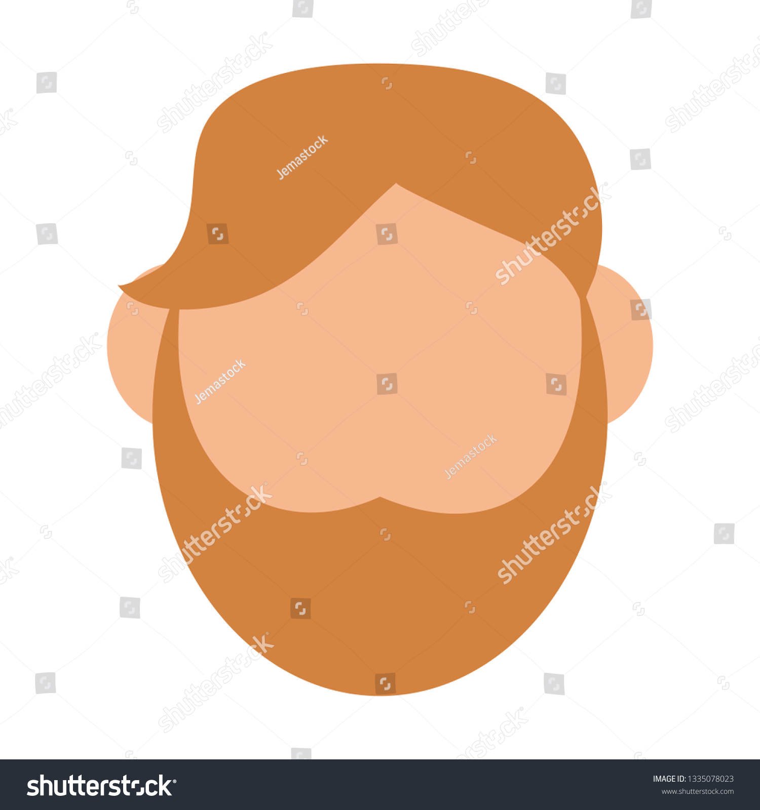 Man Beard Avatar Faceless Head Stock Vector (Royalty Free) 1335078023
