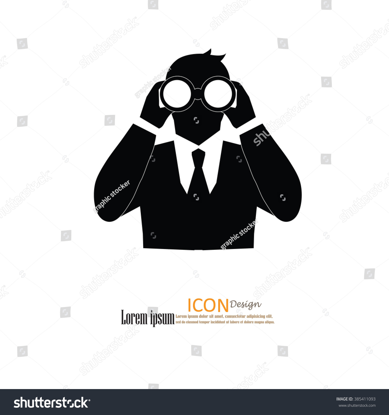 Man Binocularsvector Illustration Stock Vector (Royalty Free) 385411093
