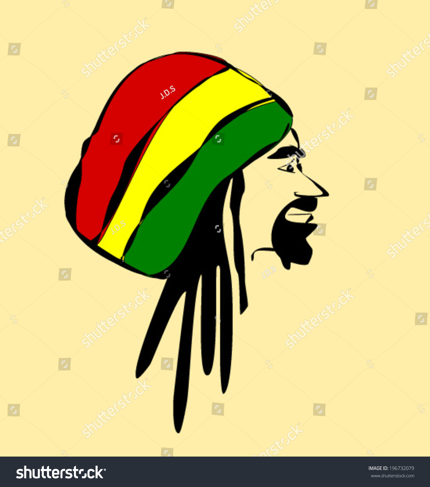 Man Dreadlocks Wearing Reggae Hat Vectores En Stock 196732079 ... Man Dreadlocks Wearing Reggae Hat Vectores En Stock 196732079 ...
