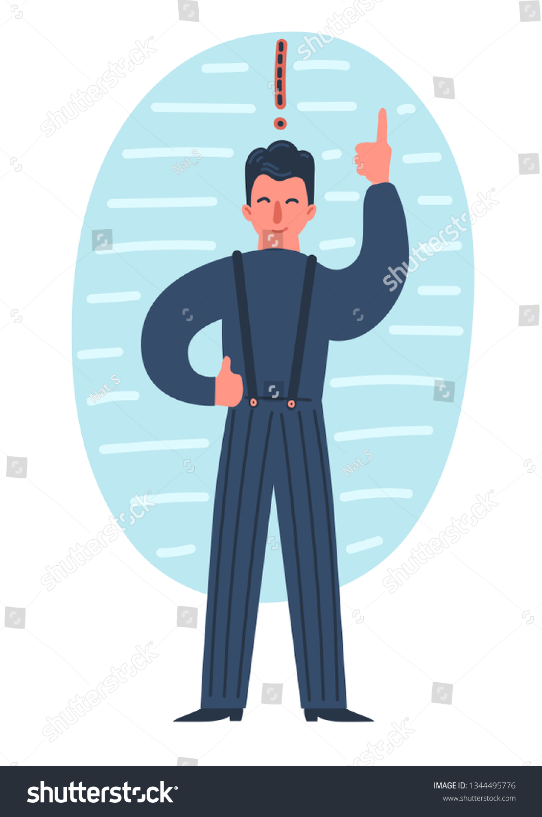 Man Exclamation Mark Flat Style Vector Stock Vector (Royalty Free ...