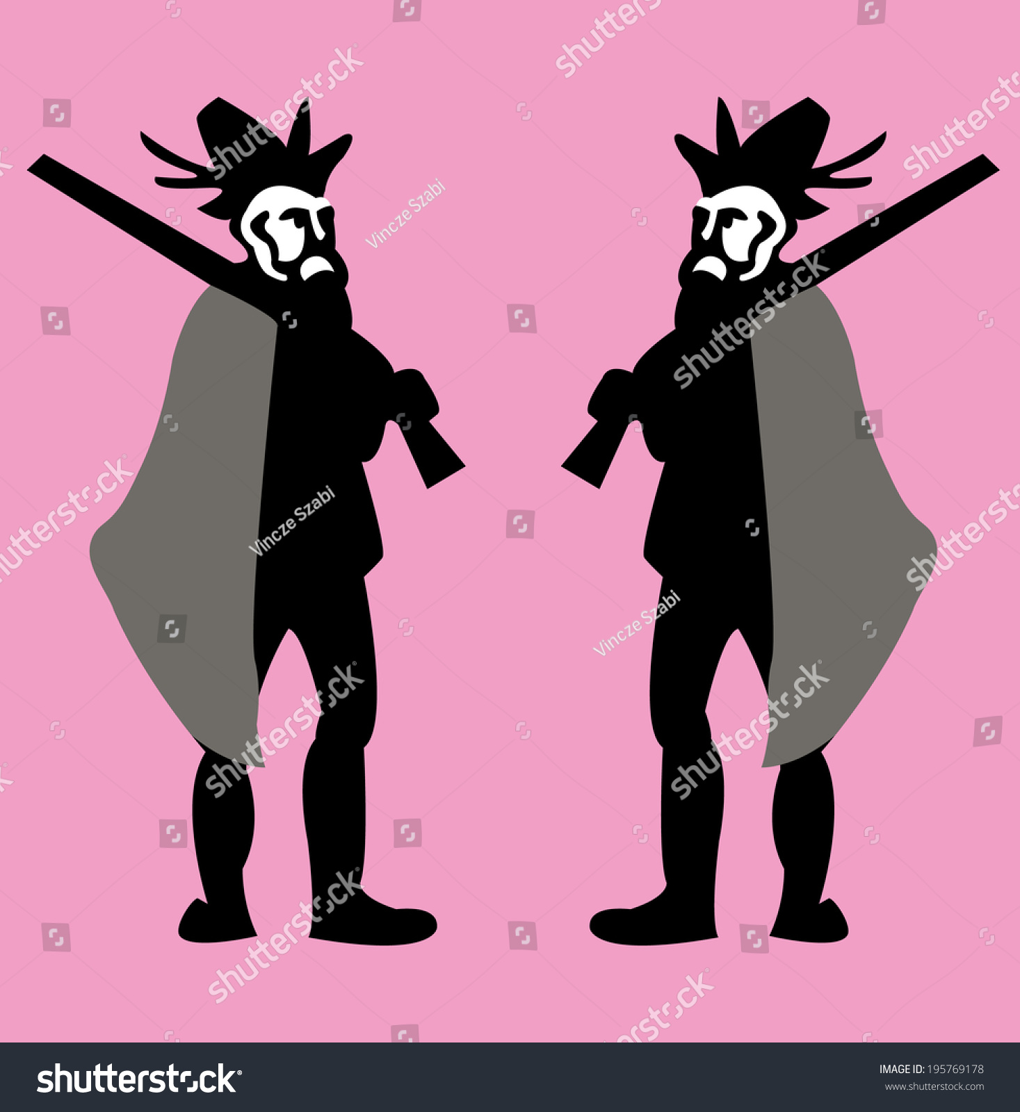Man Gun Stock Vector (Royalty Free) 195769178 | Shutterstock