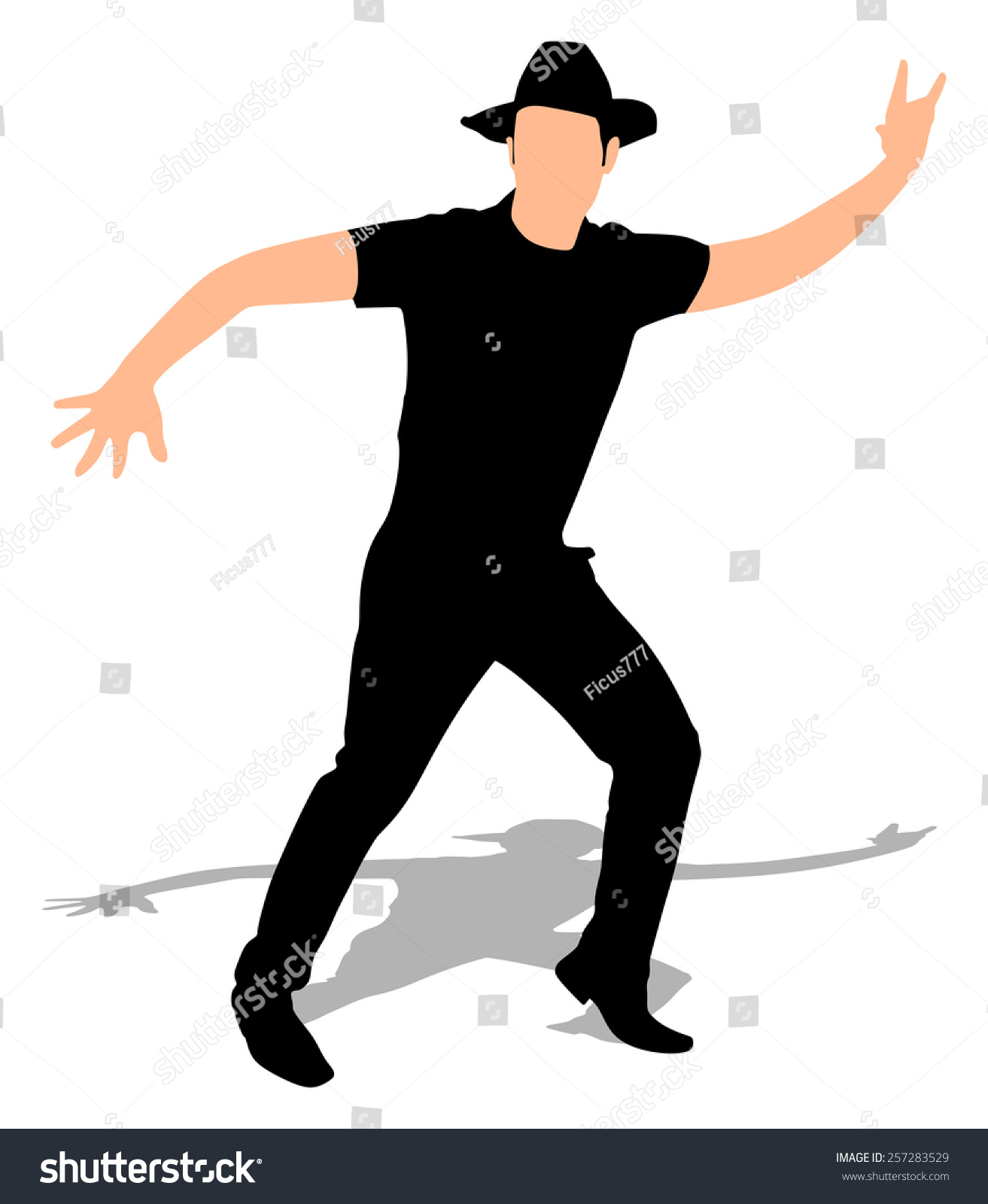 Man Hat Dancing Vector Stock Vector (Royalty Free) 257283529 | Shutterstock
