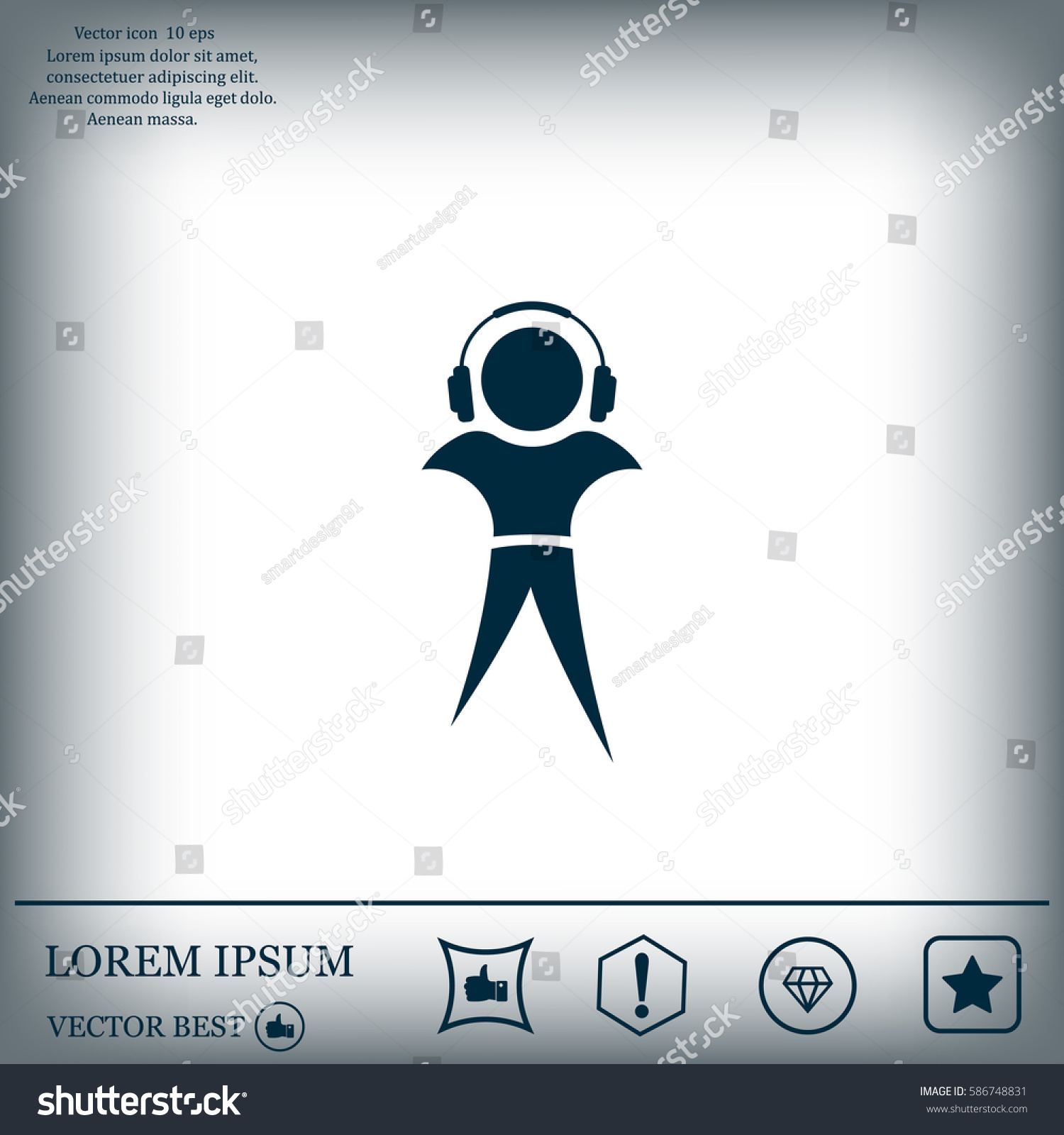 Man Headphones Vector Icon Stock Vector (Royalty Free) 586748831 ...