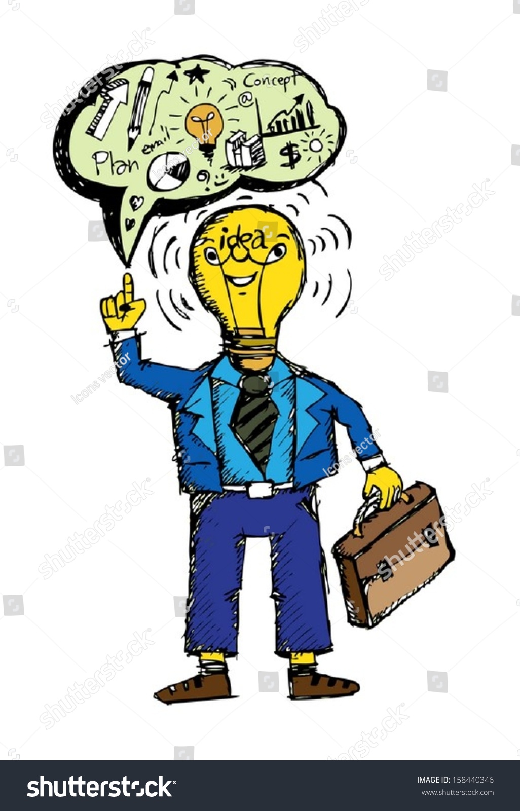 Man Ideas Symbol Creativity Stock Vector (Royalty Free) 158440346