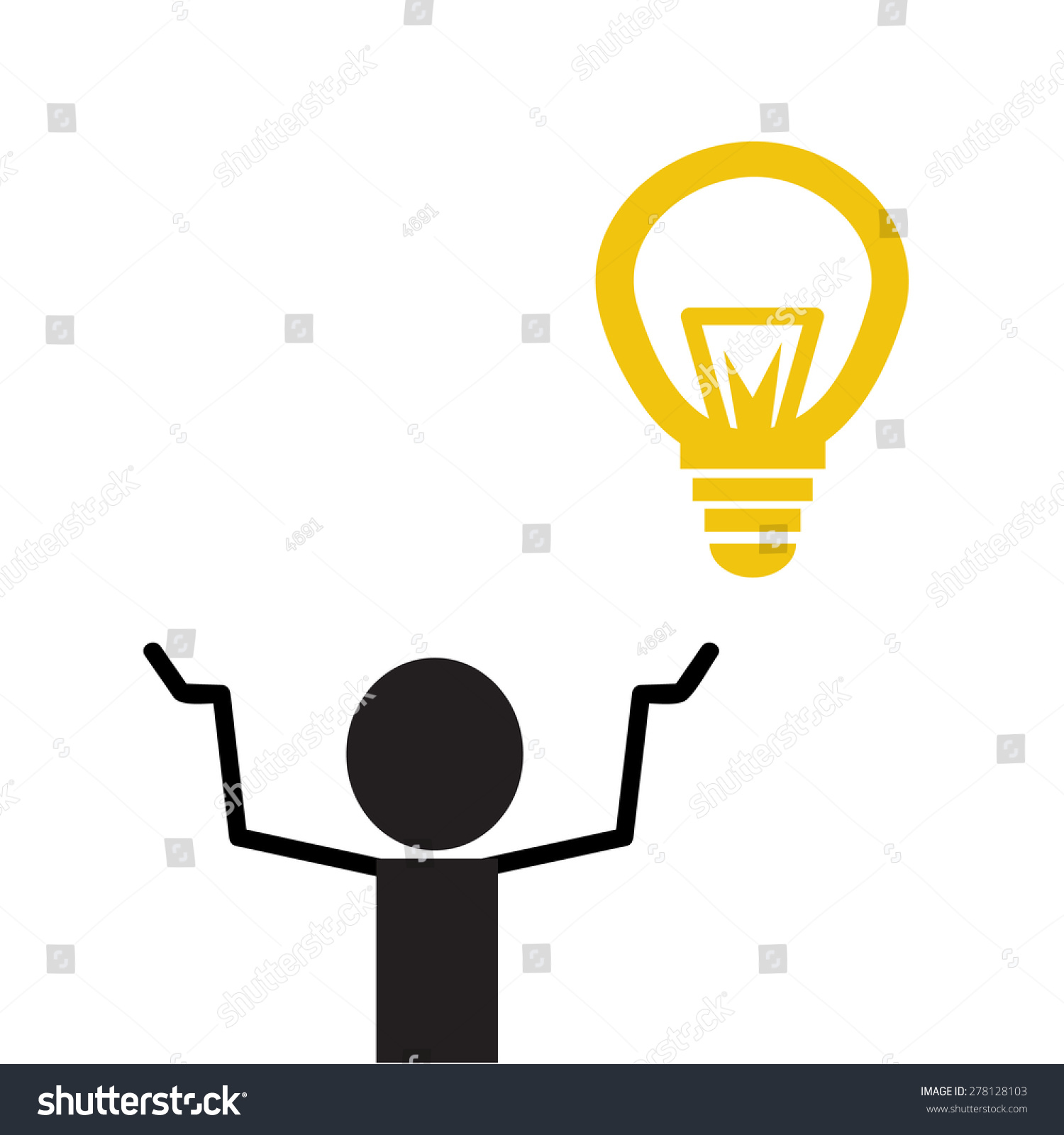 Man Light Bulb Idea Concept Stock Vector (Royalty Free) 278128103 ...