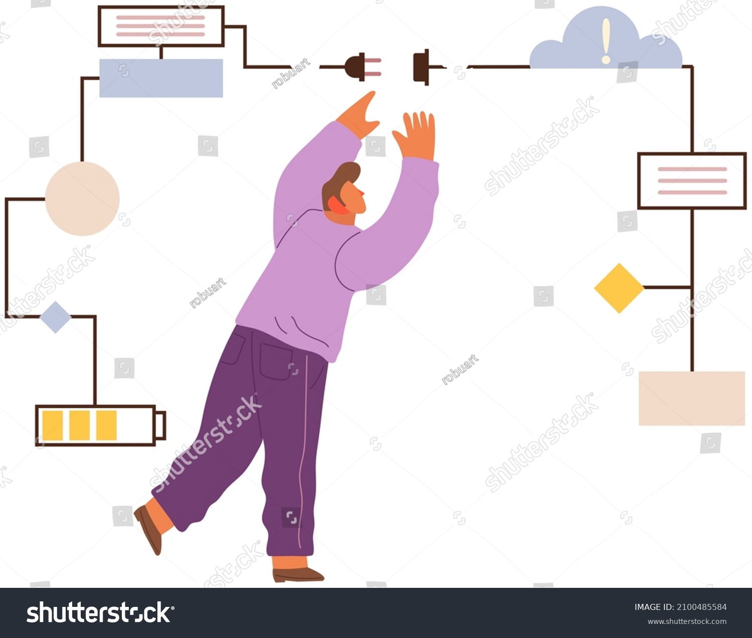 Man Logical Analytical Strategic Structural Thinking Stock Vector ...