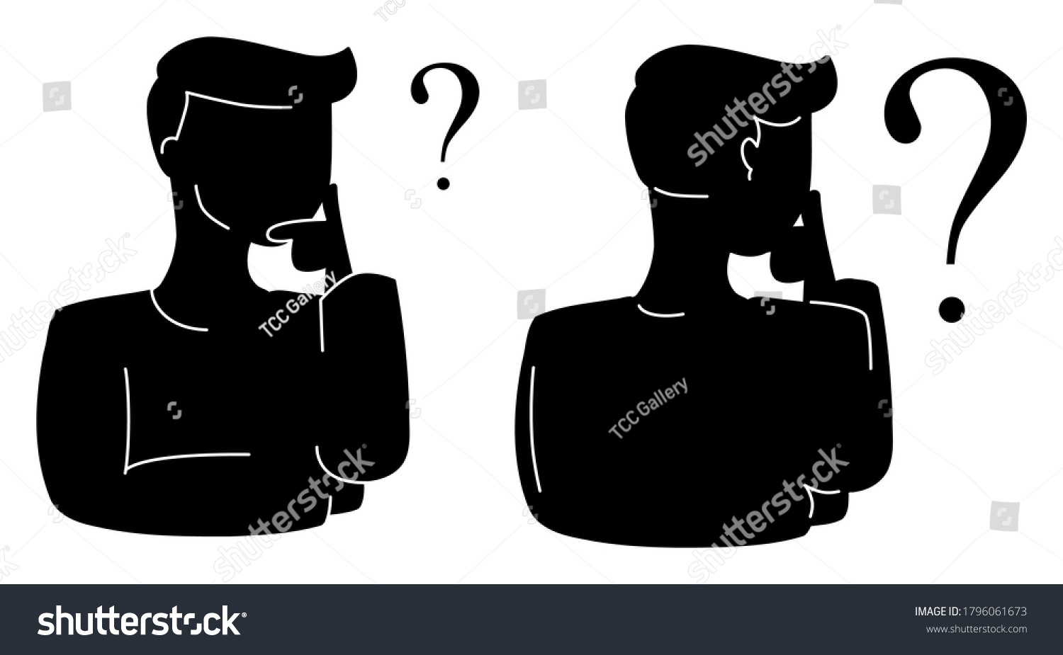 Man Question Mark Facing Trouble Concept Stock Vector (Royalty Free ...