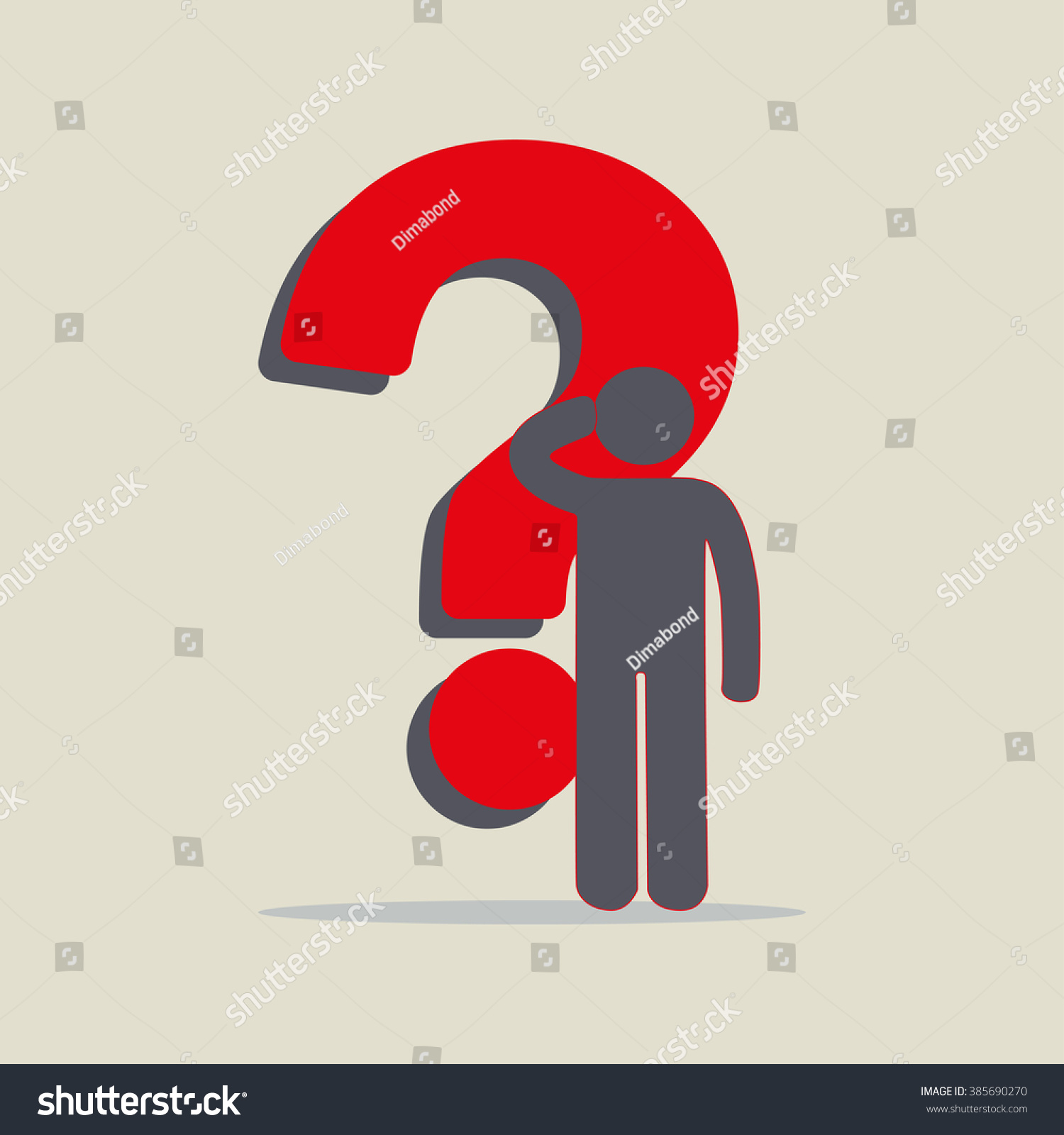 Man Question Mark Vector Illustration 스톡 벡터(로열티 프리) 385690270 ...