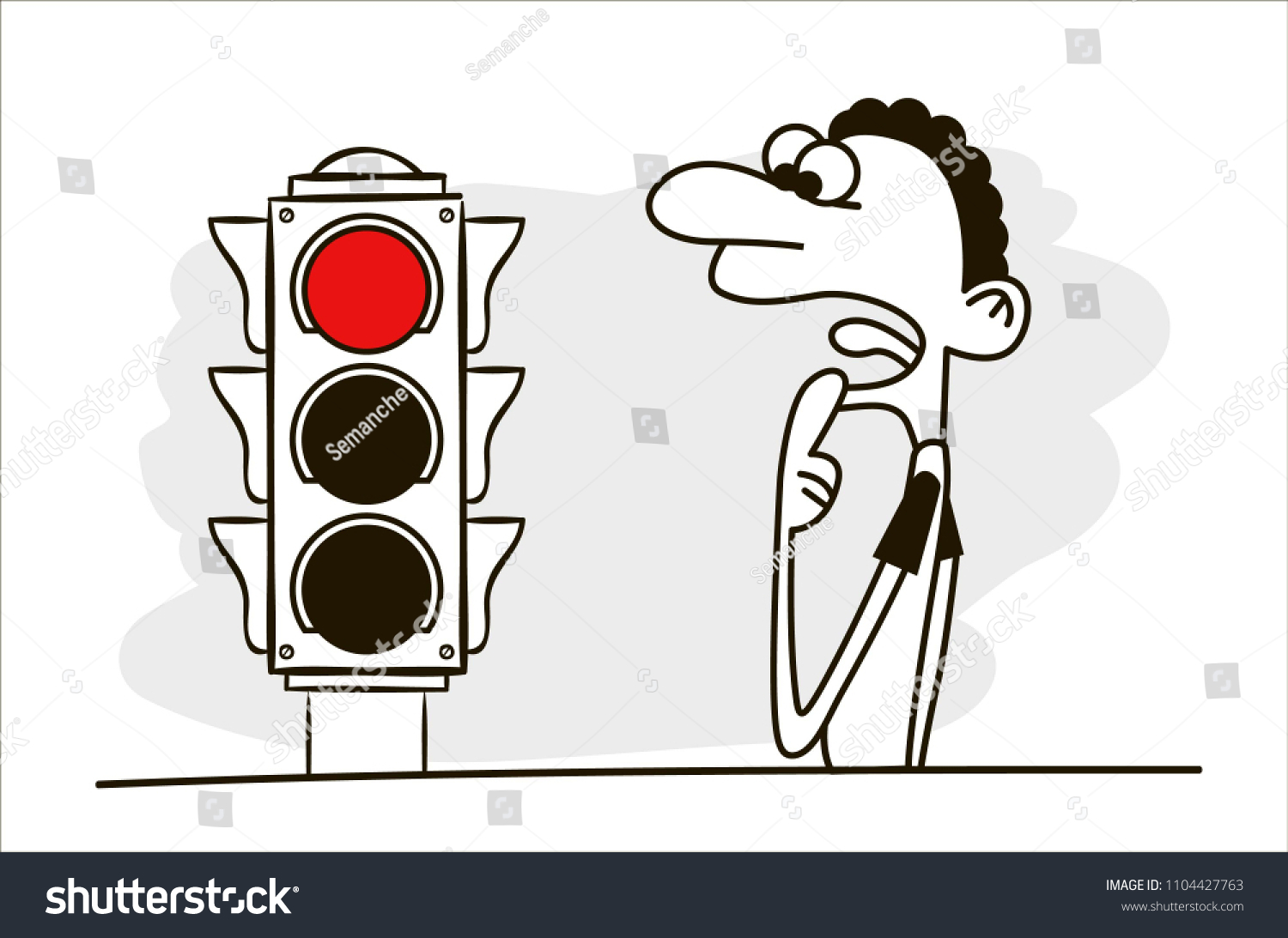 Man Red Lights Funny Vector Stock Vector (Royalty Free) 1104427763 ...