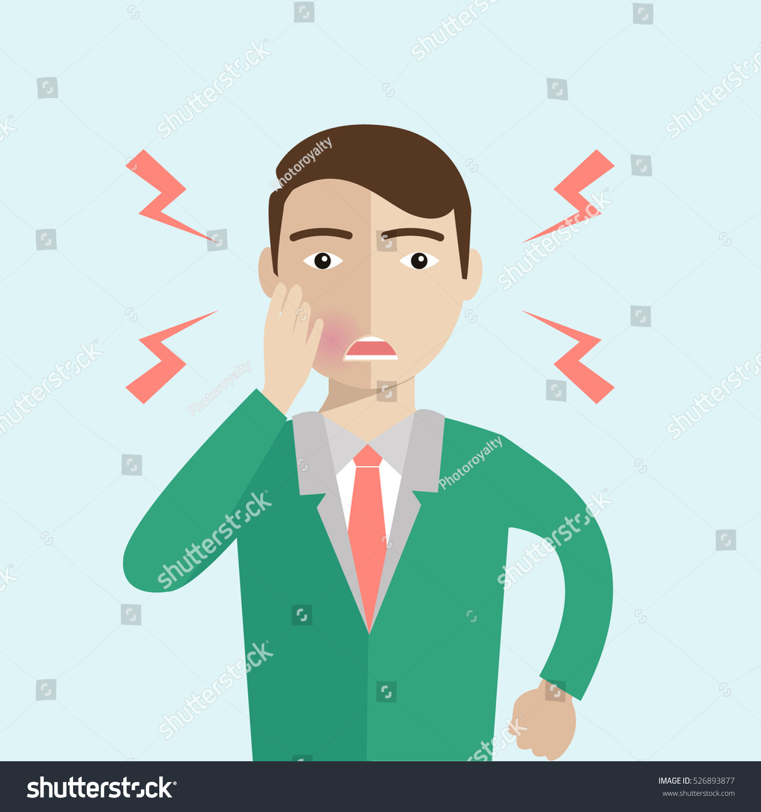 Man Toothache Vector Flat Cartoon Illustration: стоковая векторная ...