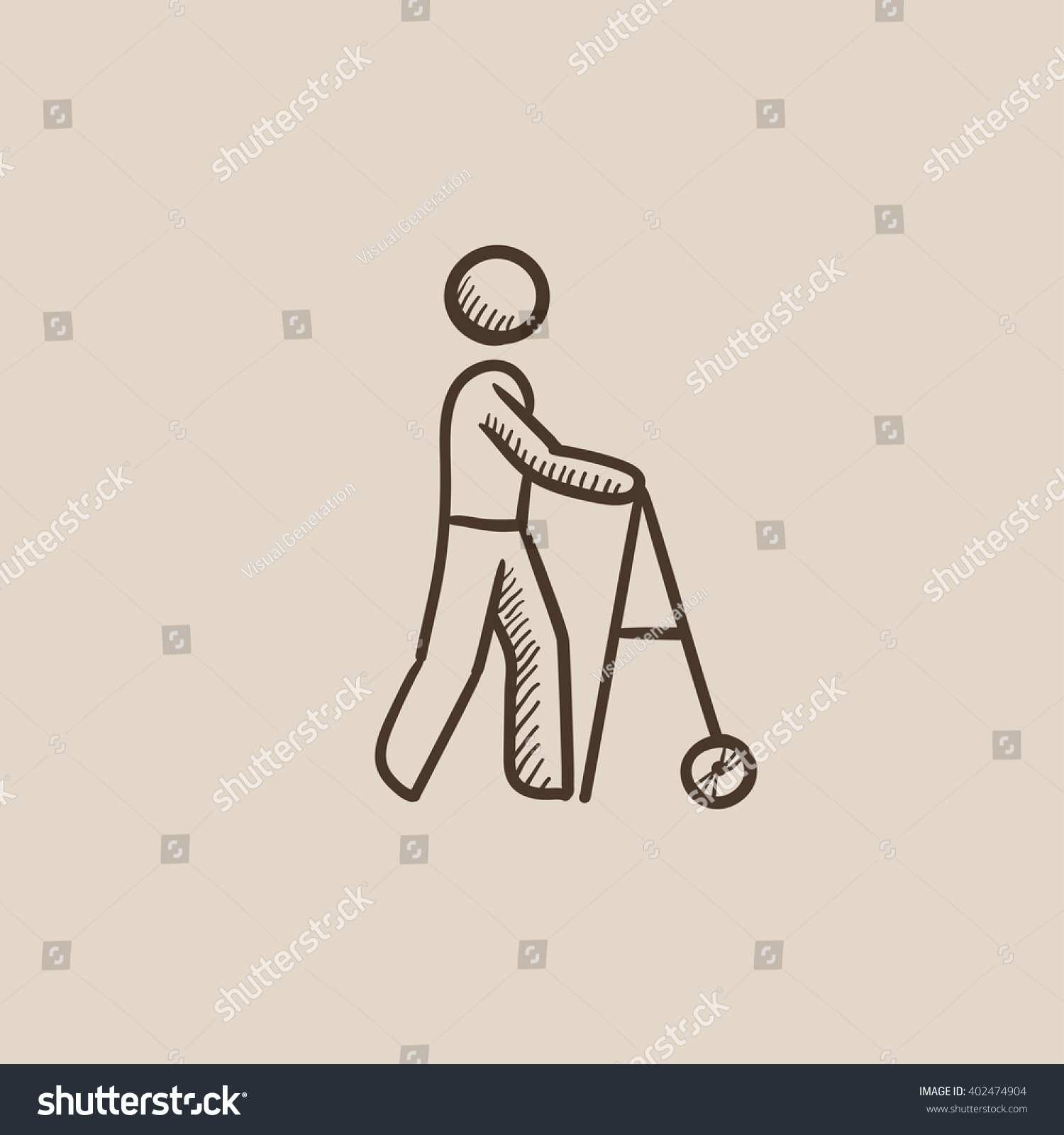 Man Walker Sketch Icon Stock Vector (Royalty Free) 402474904 | Shutterstock