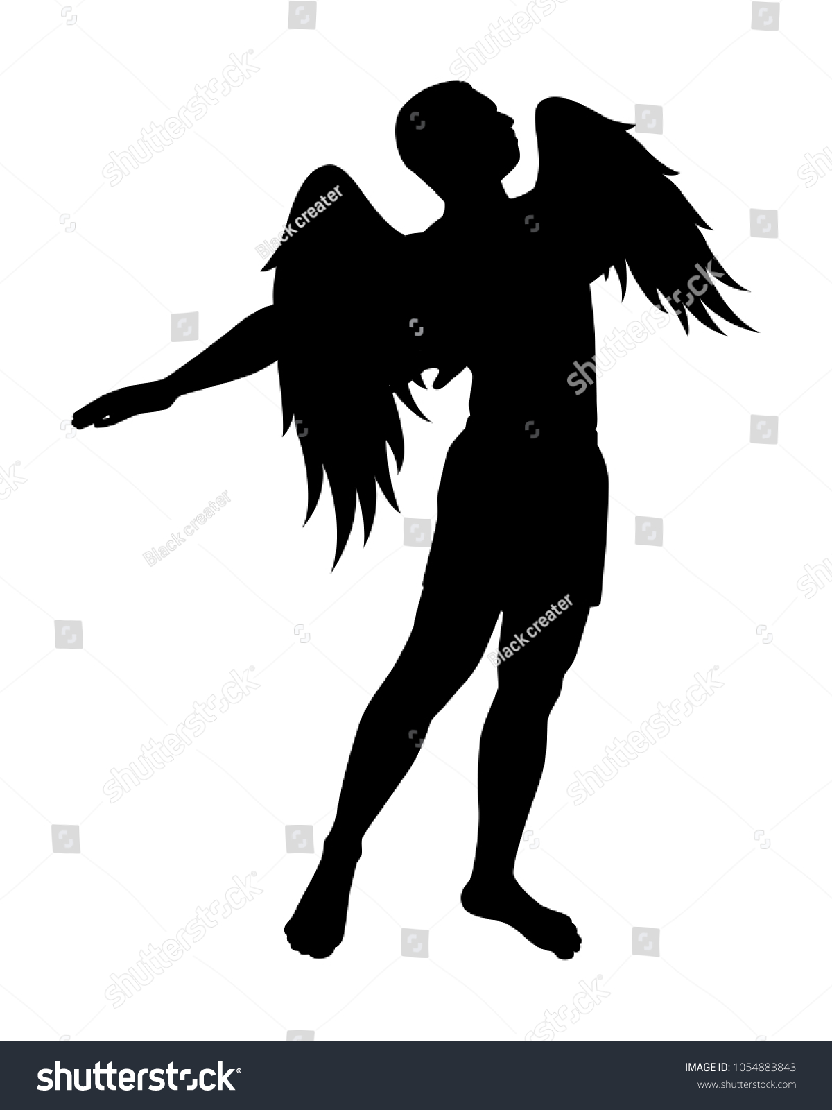 Man Wing Silhouette Vector Stock Vector (Royalty Free) 1054883843