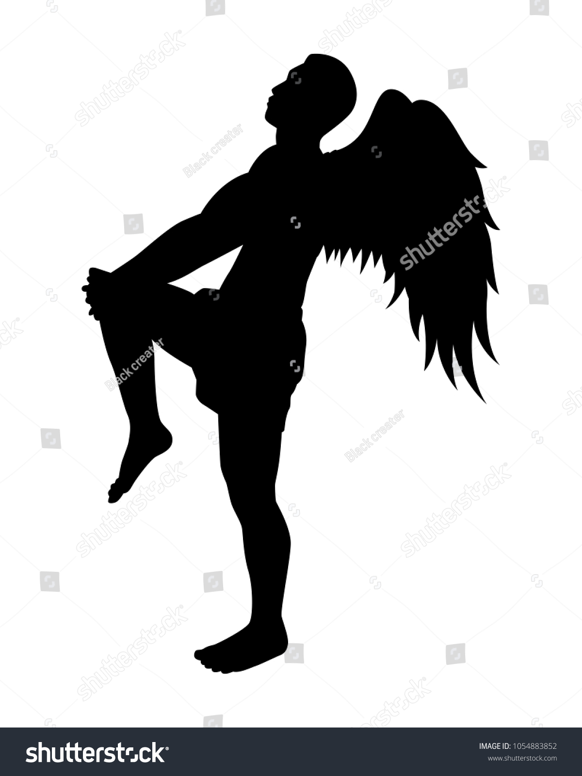 Man Wing Silhouette Vector Stock Vector (Royalty Free) 1054883852 ...