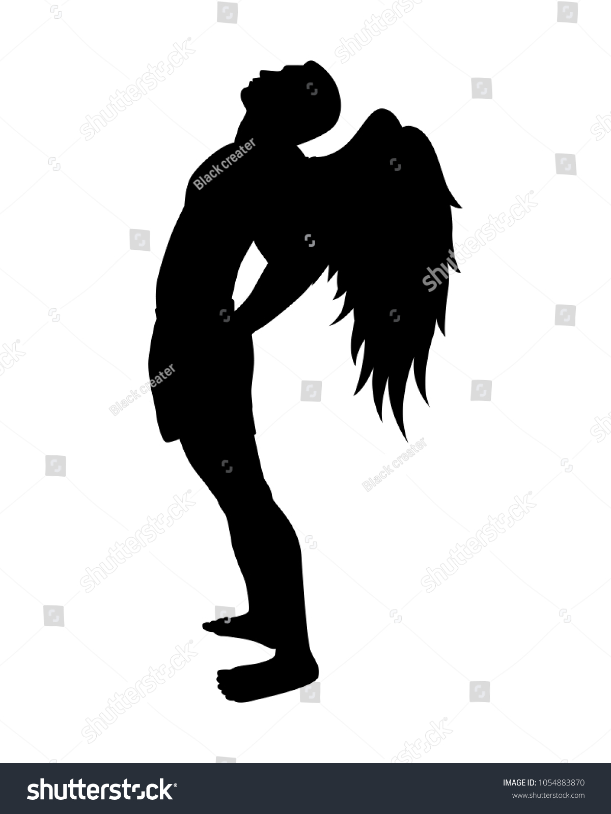 Man Wing Silhouette Vector Stock Vector (Royalty Free) 1054883870
