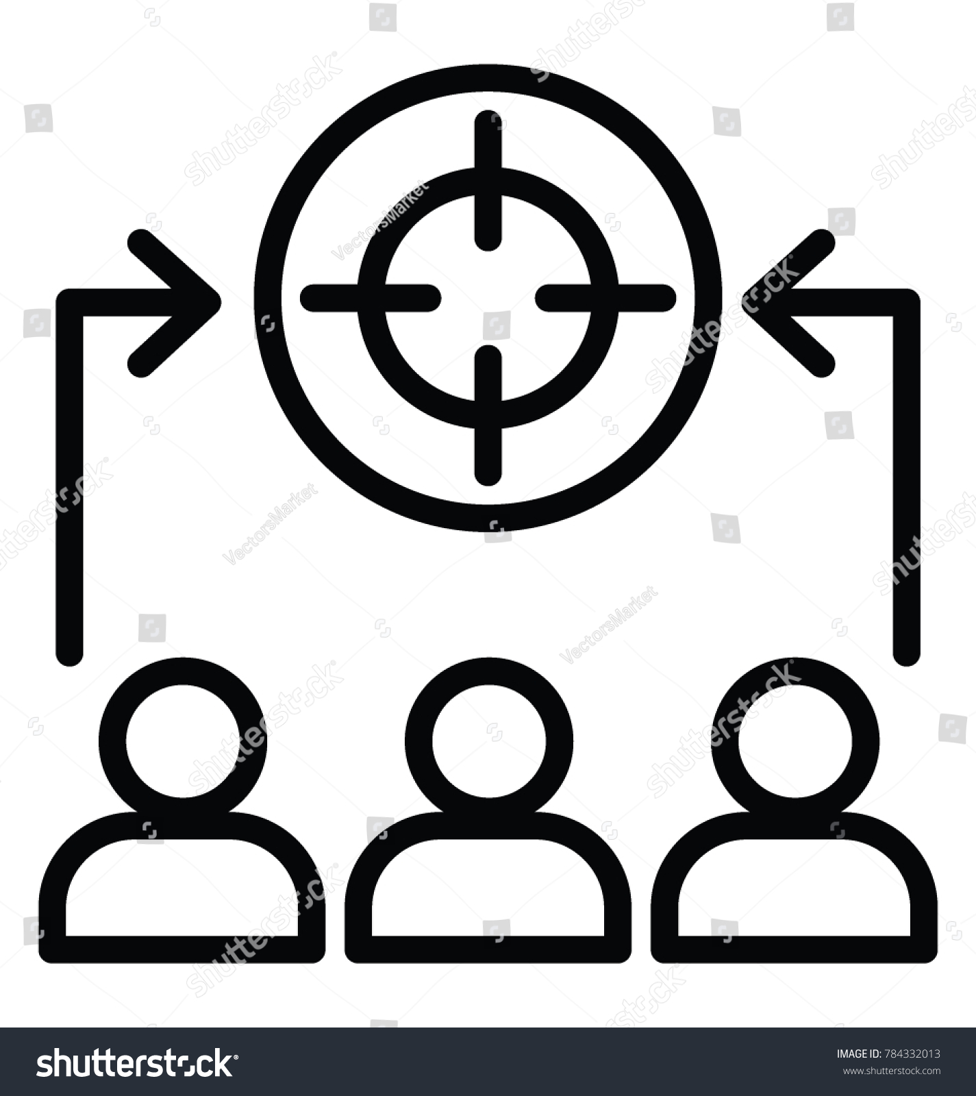 Management Focus Target Audience Line Icon Stock Vector (Royalty Free ...