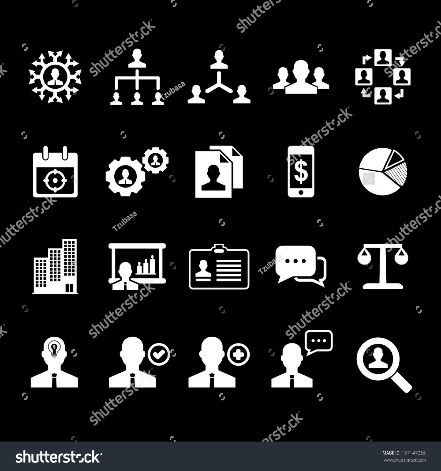 Management Icon White Stock Vector (Royalty Free) 157147265 | Shutterstock