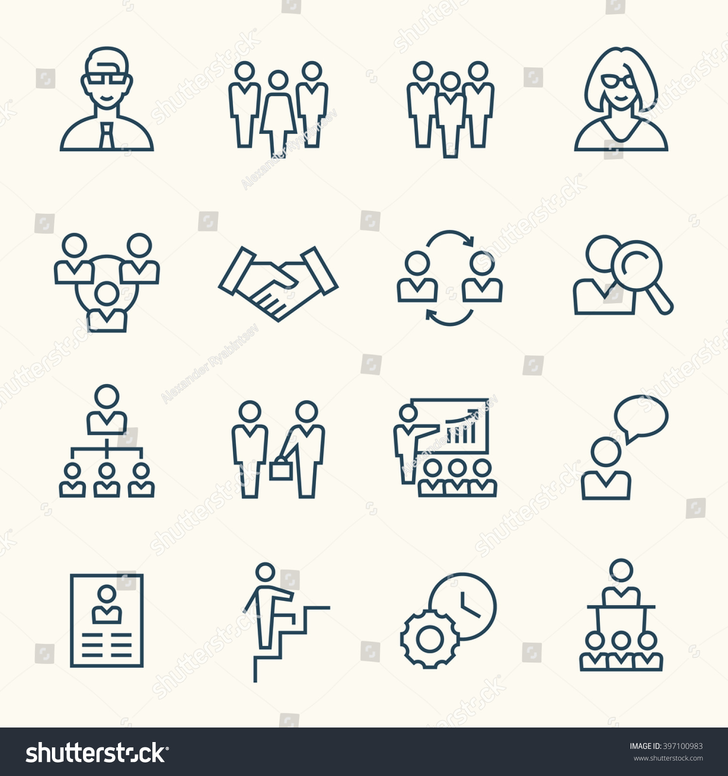 Management Line Icons Stock Vector (Royalty Free) 397100983