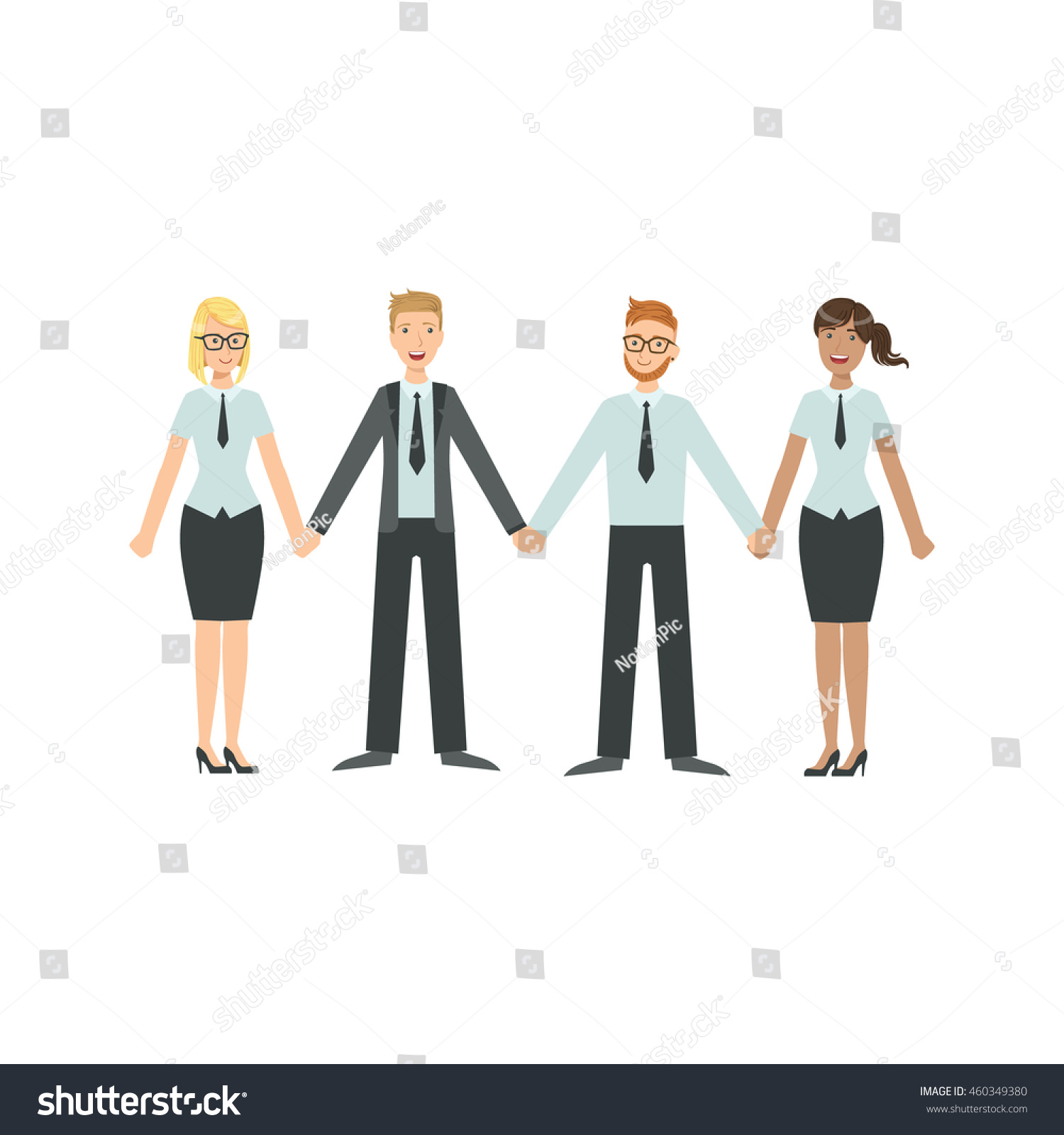 Managers Holding Hands Teamwork Illustration Stock Vector (Royalty Free ...